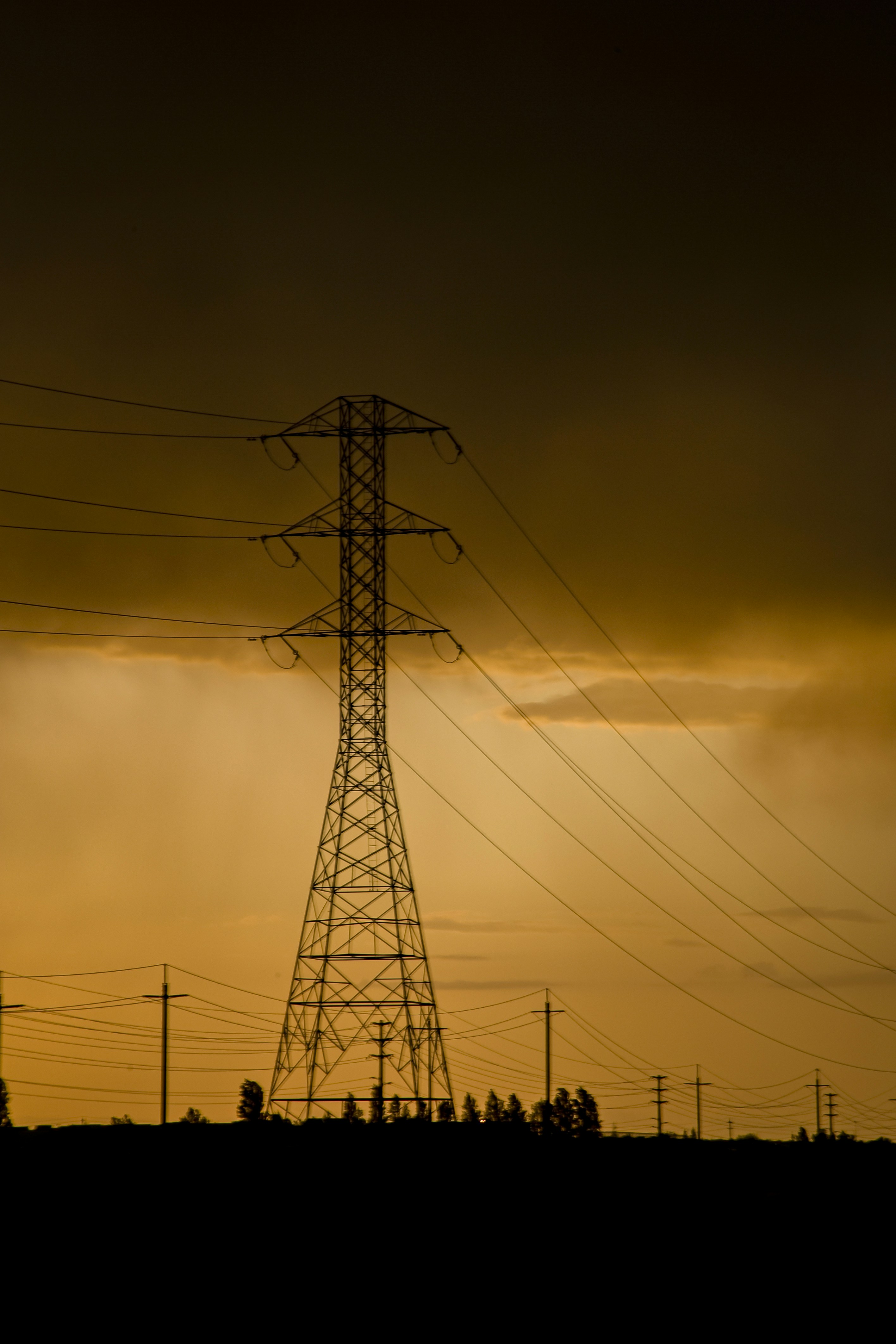 Silhouette of a Transmission Giant at Dusk