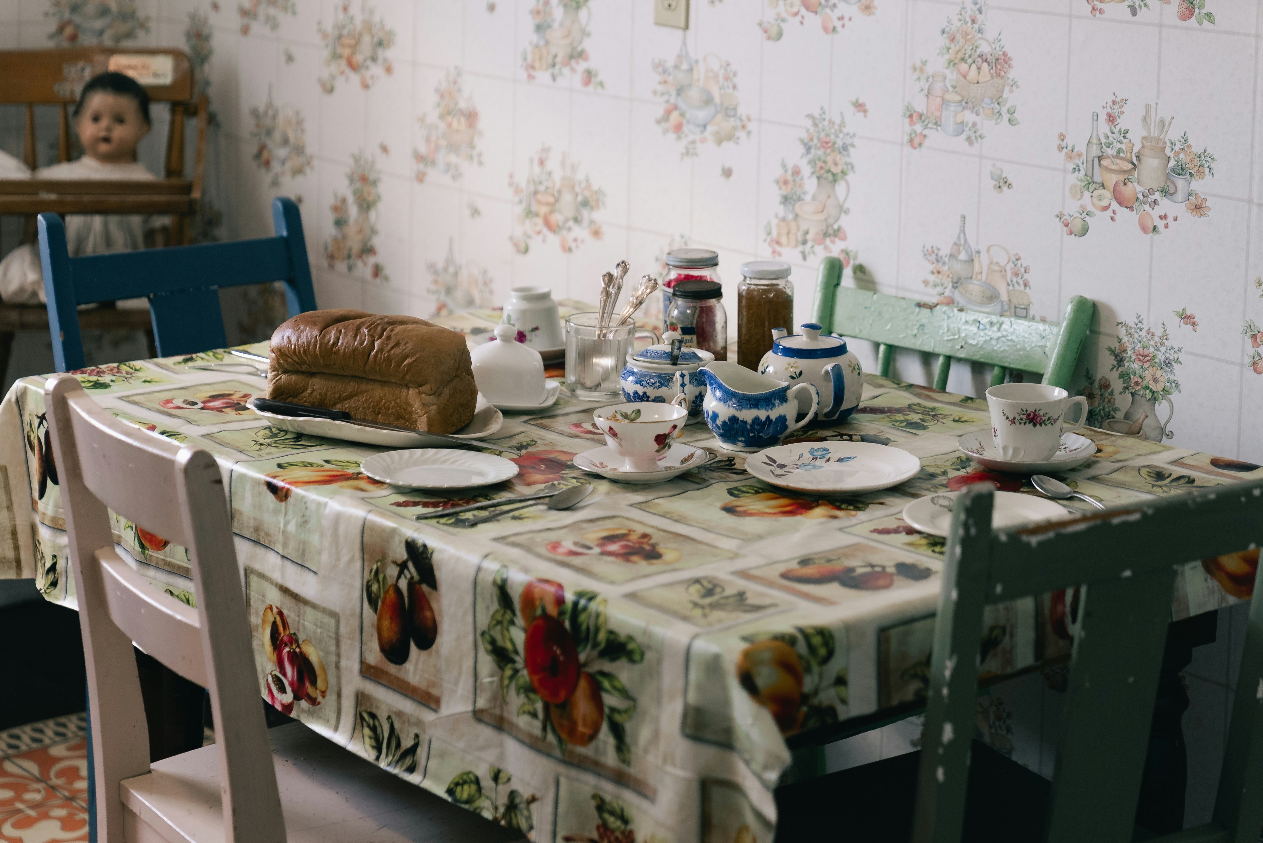 A Quiet Breakfast Table in a Cozy Kitchen