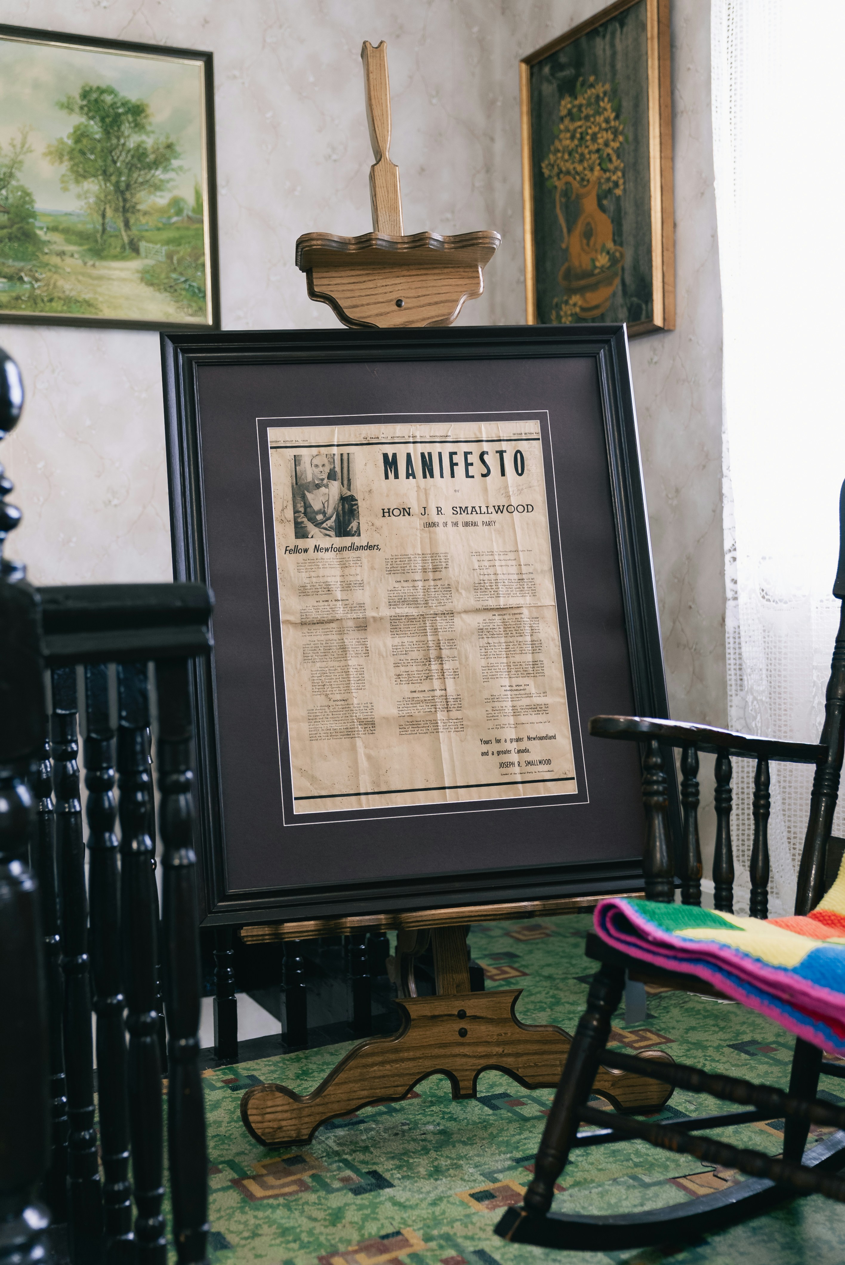 Framed Manifesto: Vintage Document as Centerpiece of Antiquated Parlor