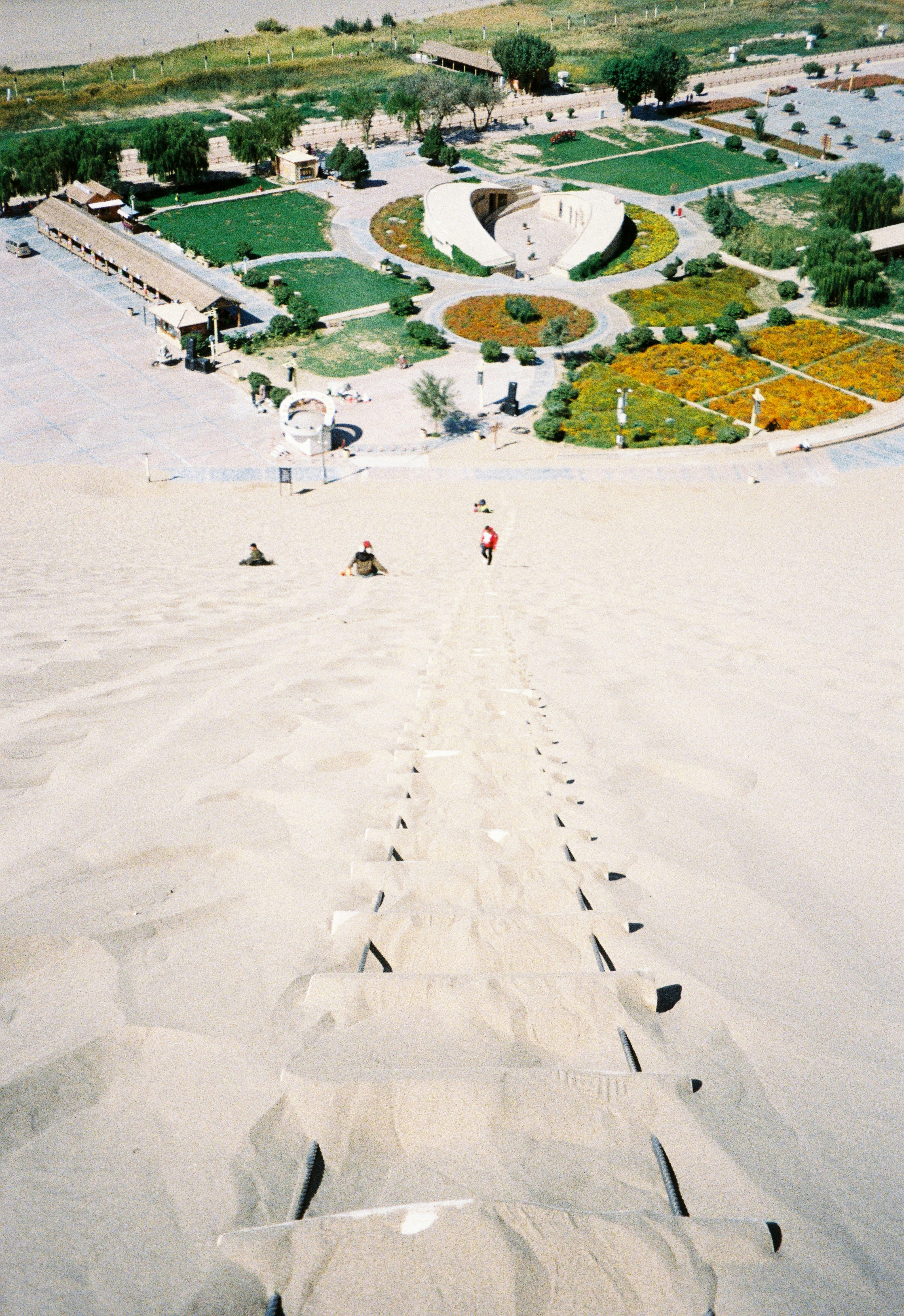 Descending Sand Steps Toward a Summer Garden Crown