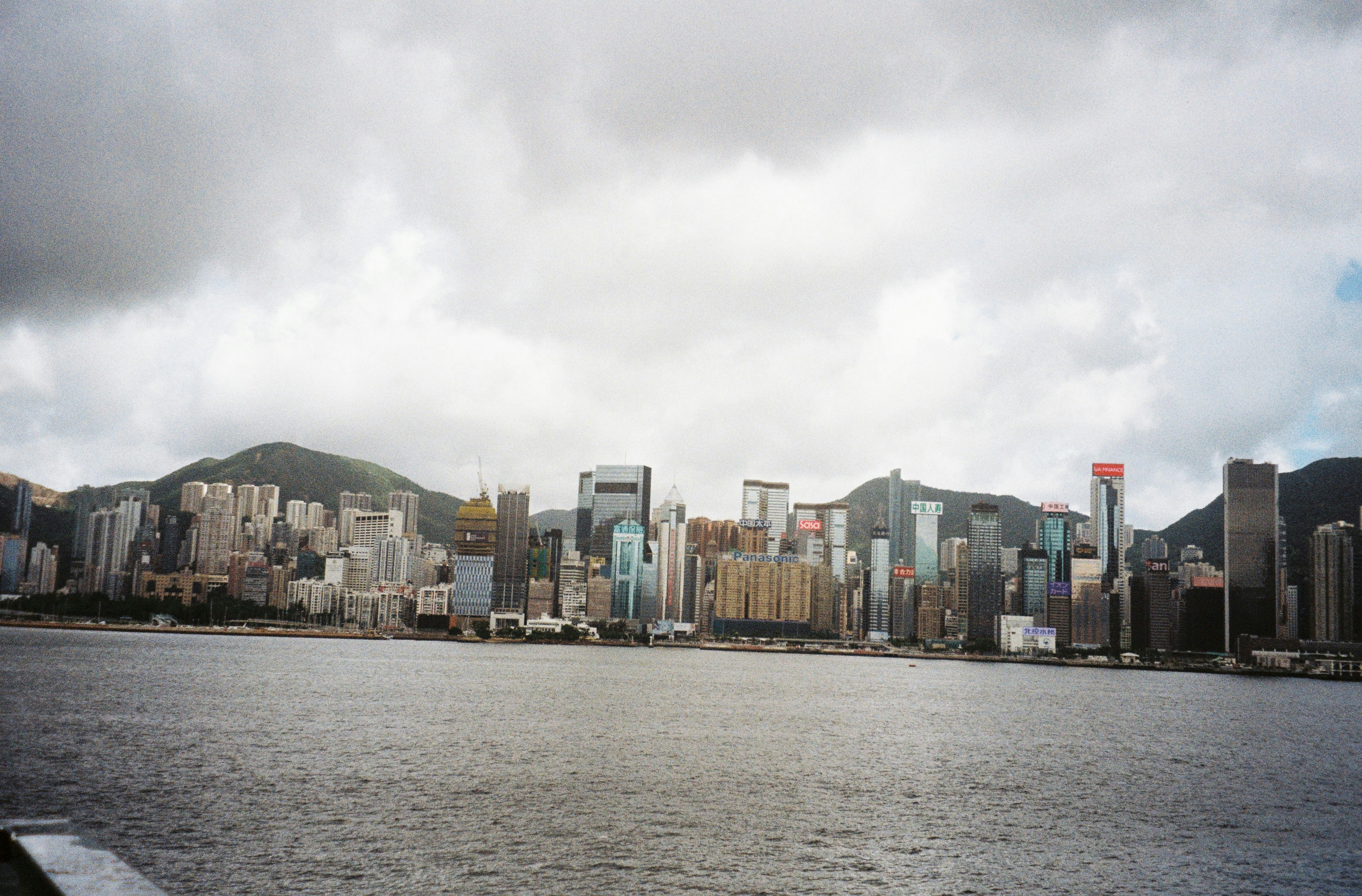 Hong Kong Skyline Across the Water at Dusk-like Light