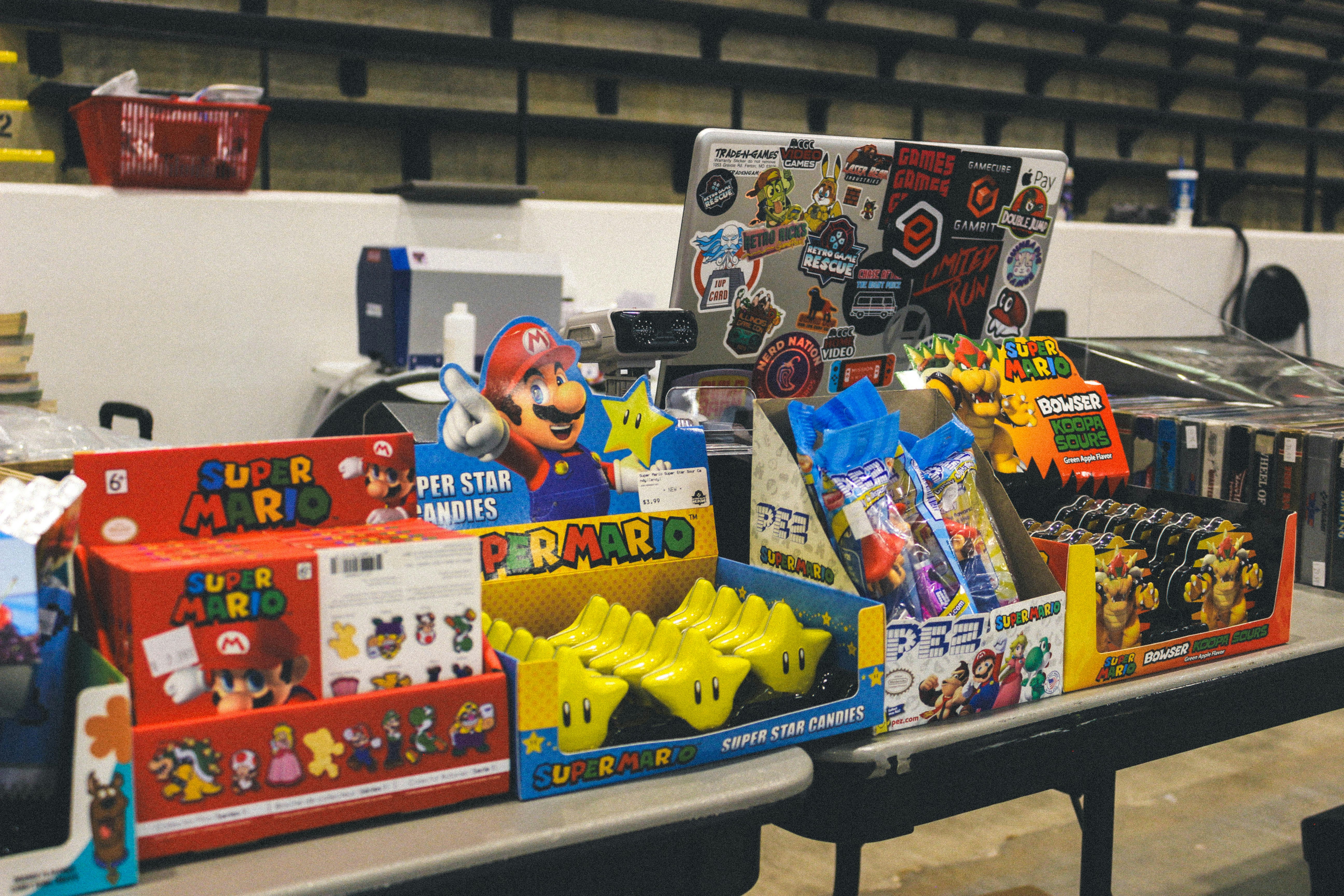 Colorful Arcade Treasure Trove on a Market Table