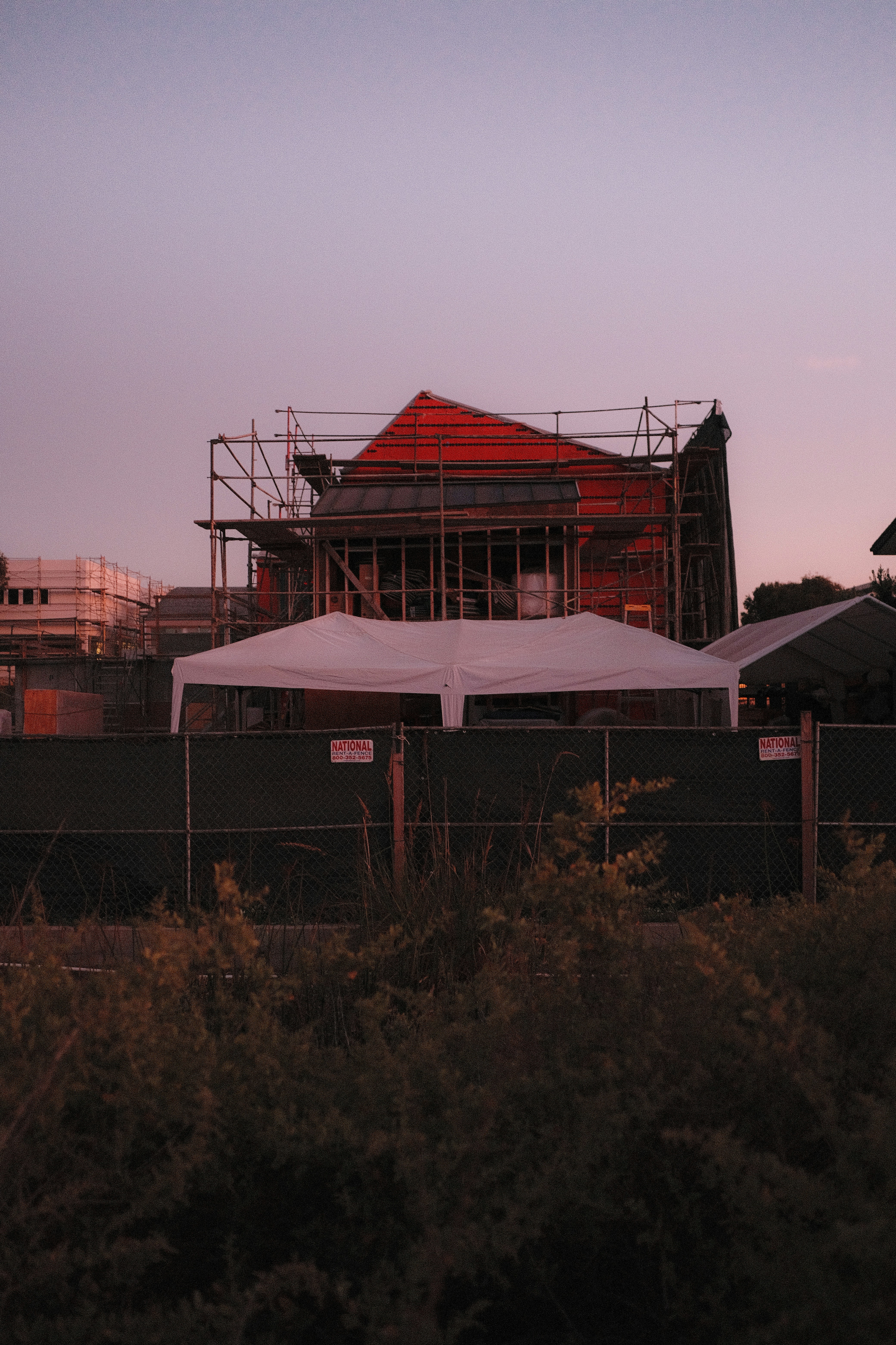 Red House Rising: Construction in Transition at Dusk