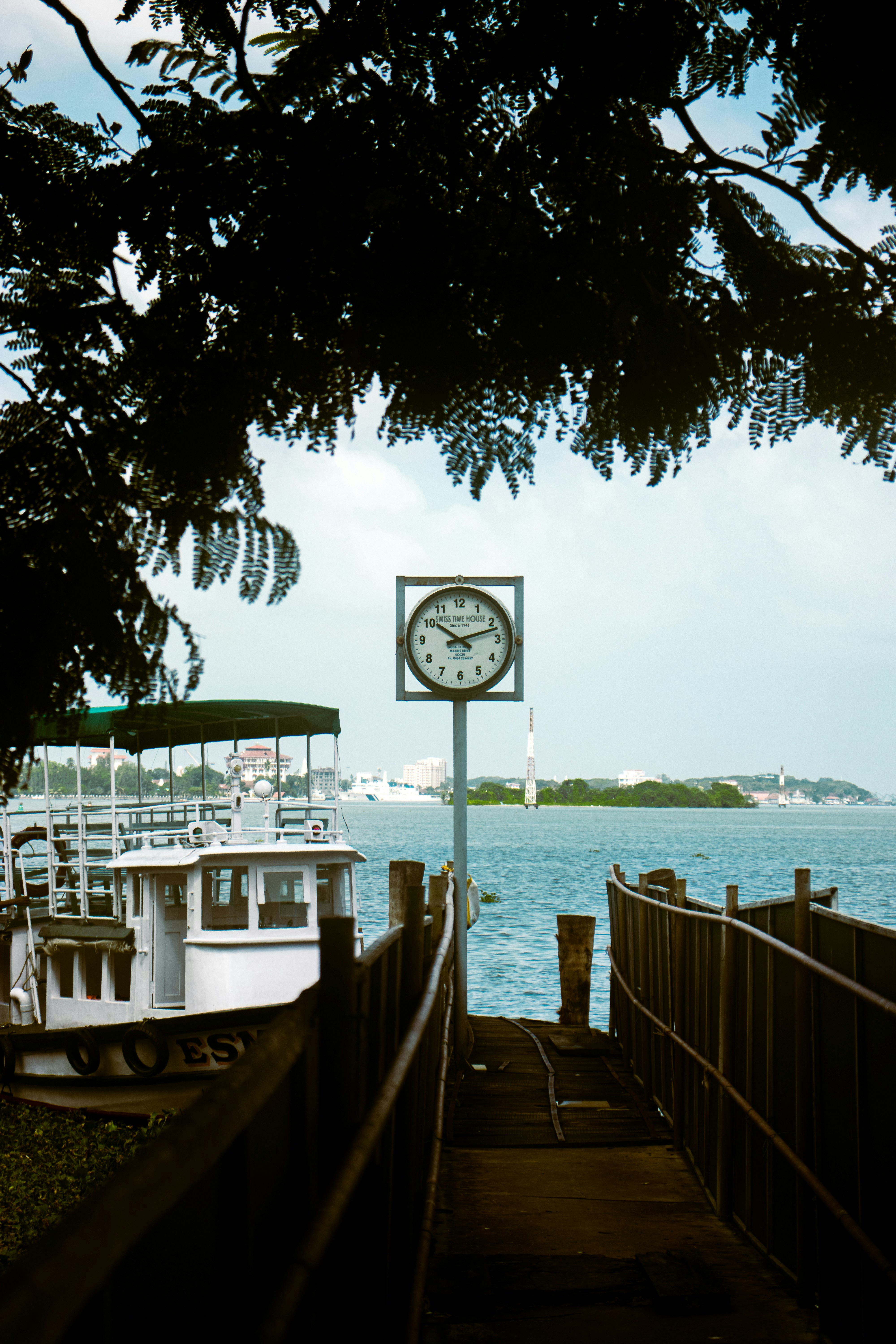 Dockside Clock: Time Pausing Over the Quiet Waterfront