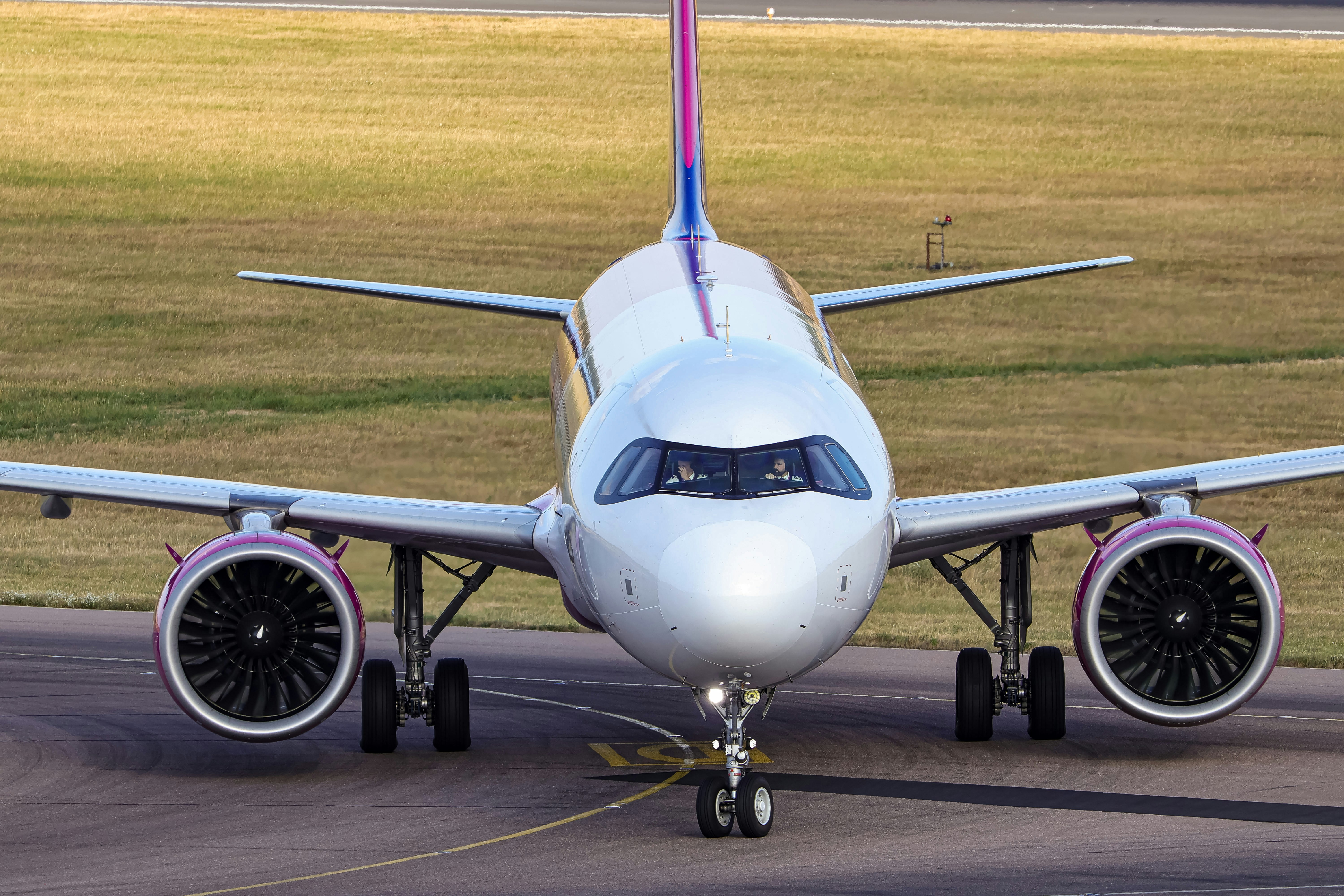 Front-Centerjet: A Symmetrical Nose-to-Wings Portrait of a Passenger Aircraft