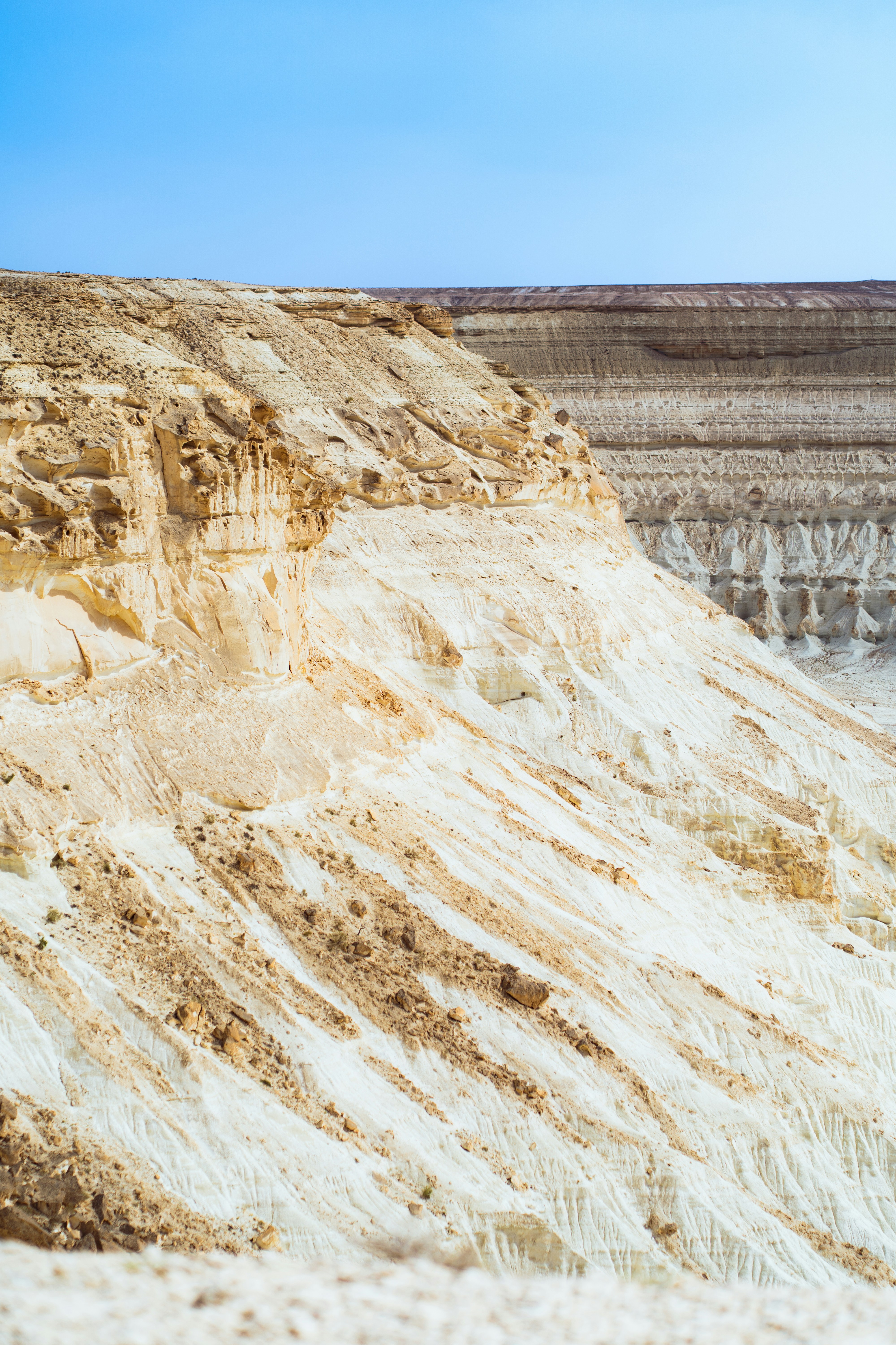 Desert Ridge: Layered Cliffs Under a Clear Sky