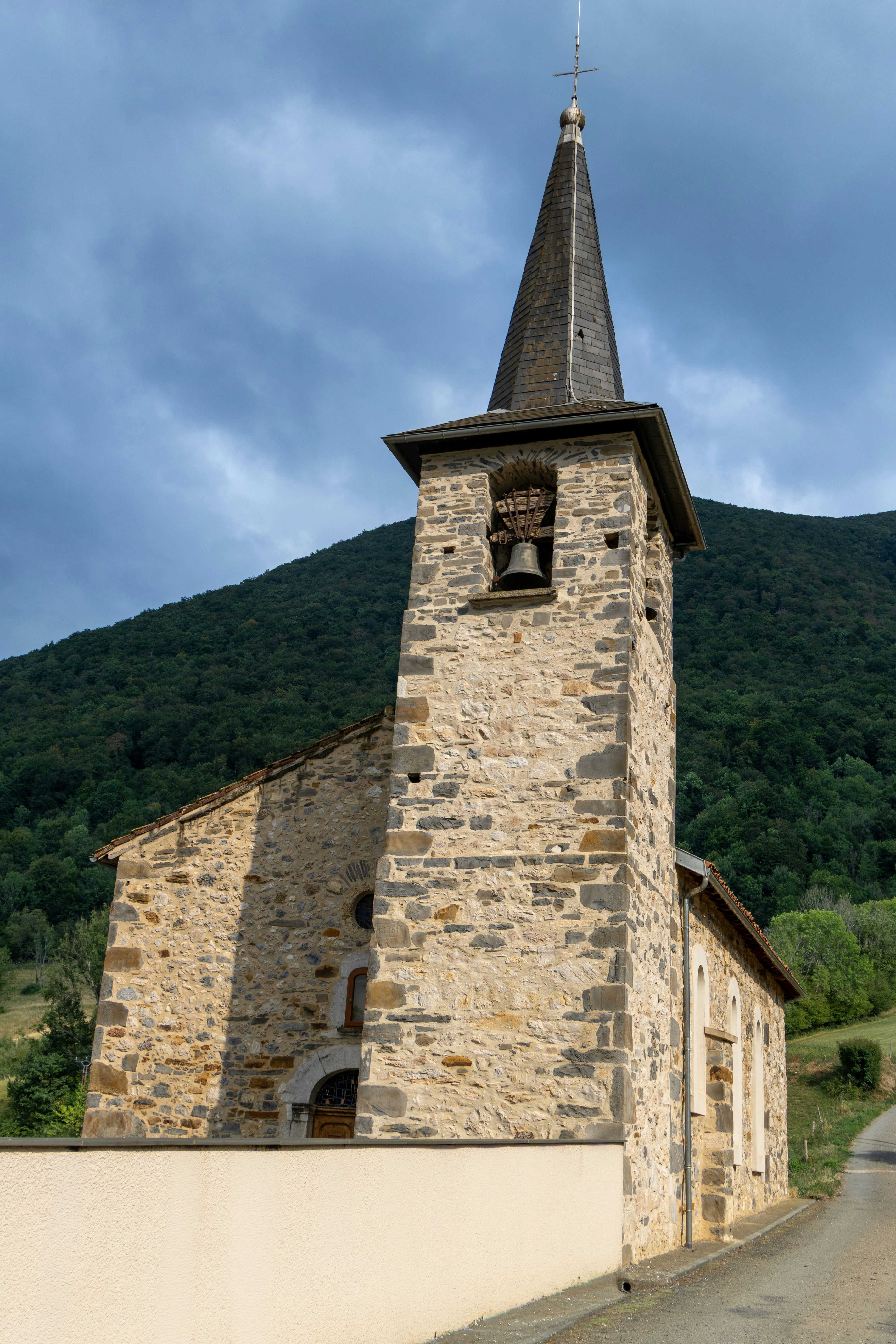 Bell Tower in a Hillside Stone Chapel