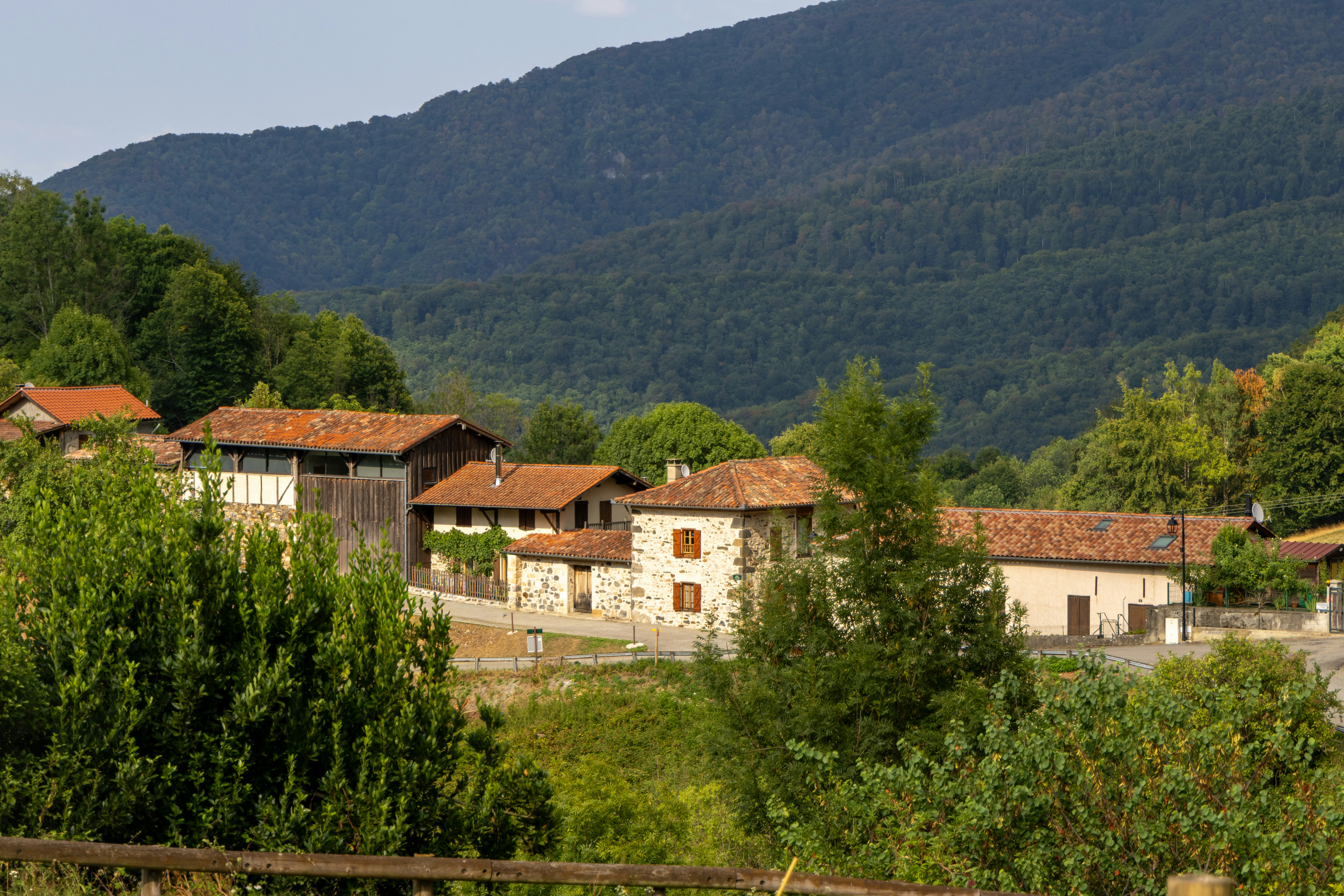 Stone Village Beneath the Alpine Ridge