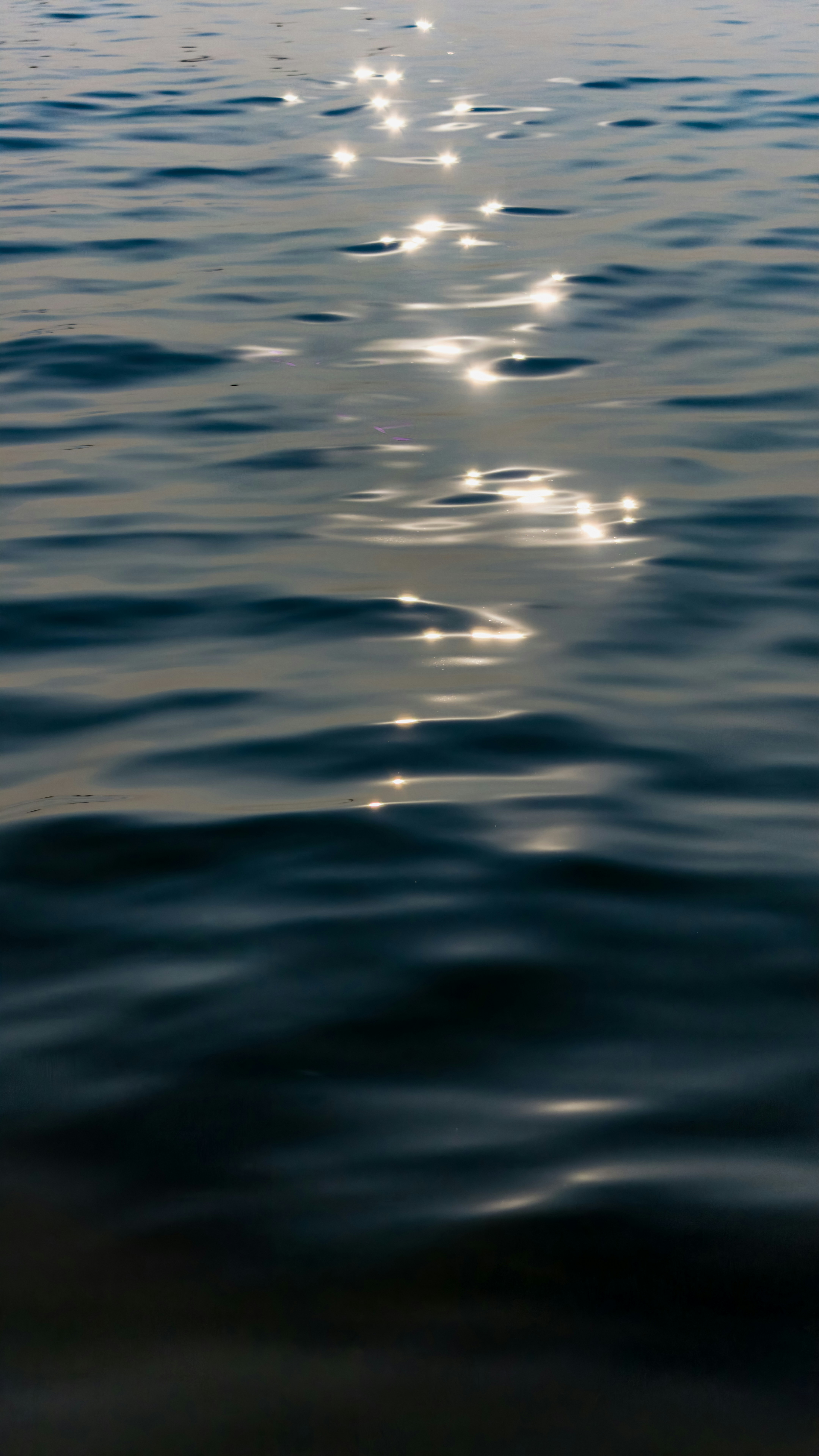 Glittering Wave Path: Sun-kissed Ripples Across Quiet Blue
