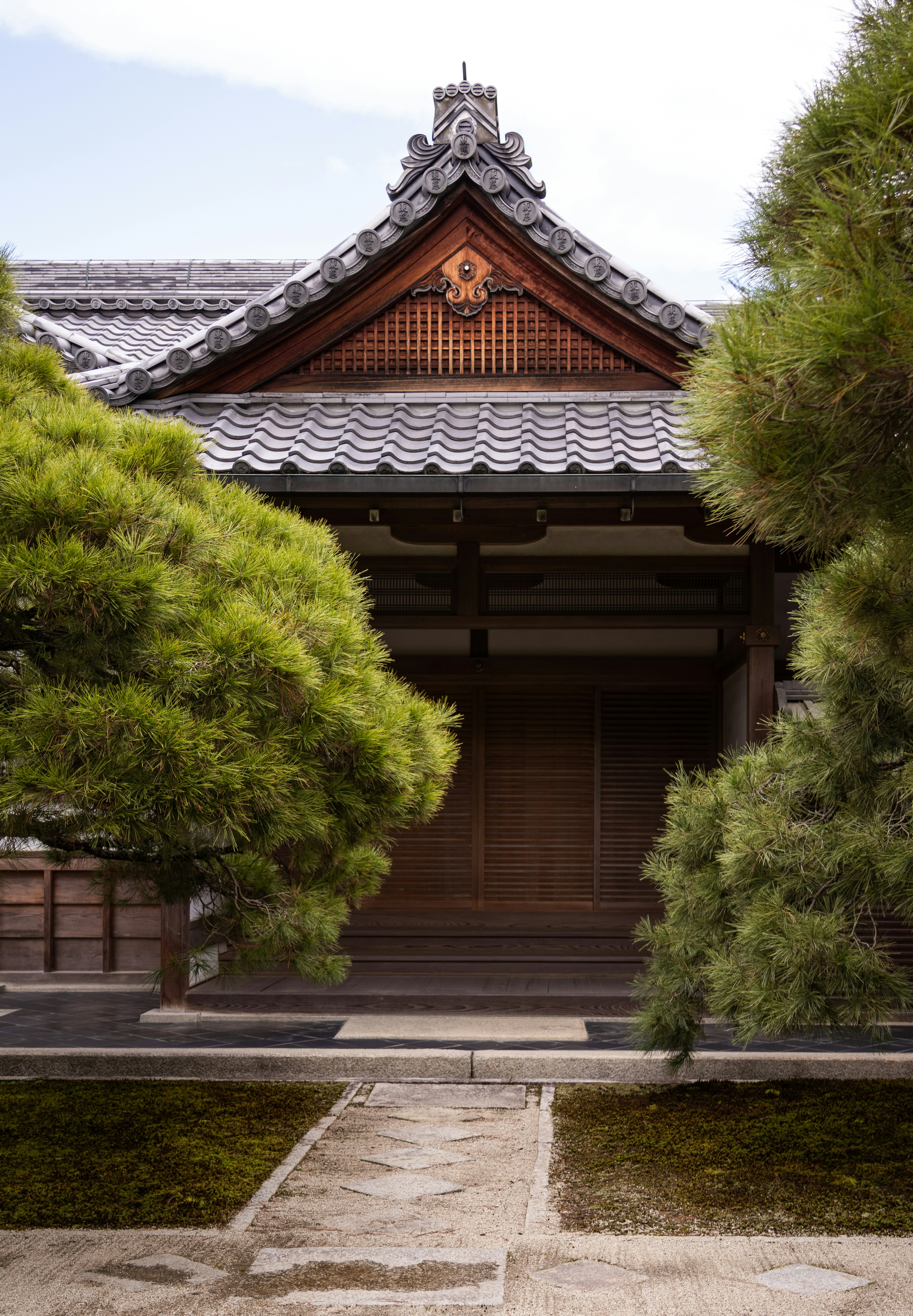 Temple Gate Framed by Emerald Pines
