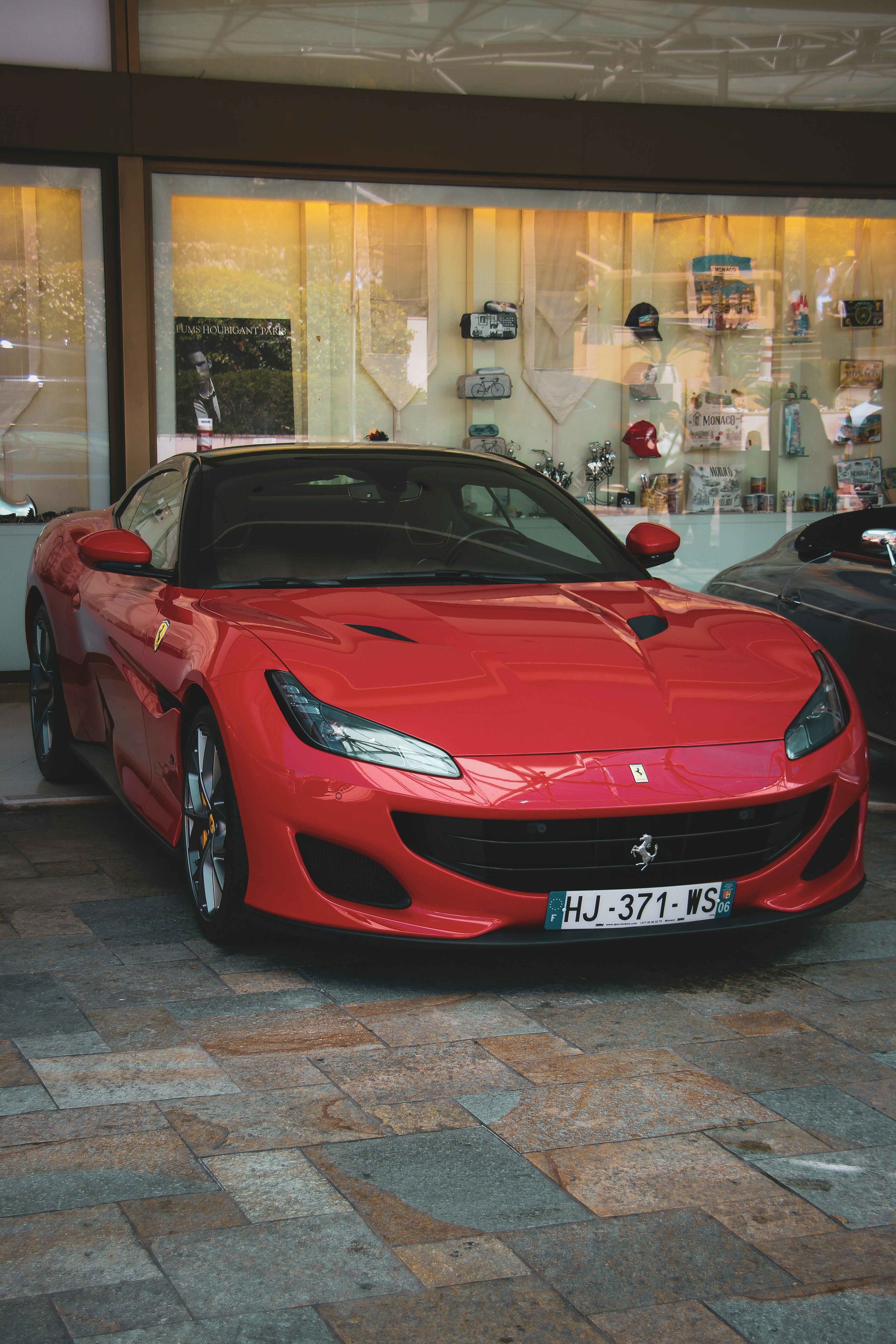 Crimson Convertible at the Showroom Edge