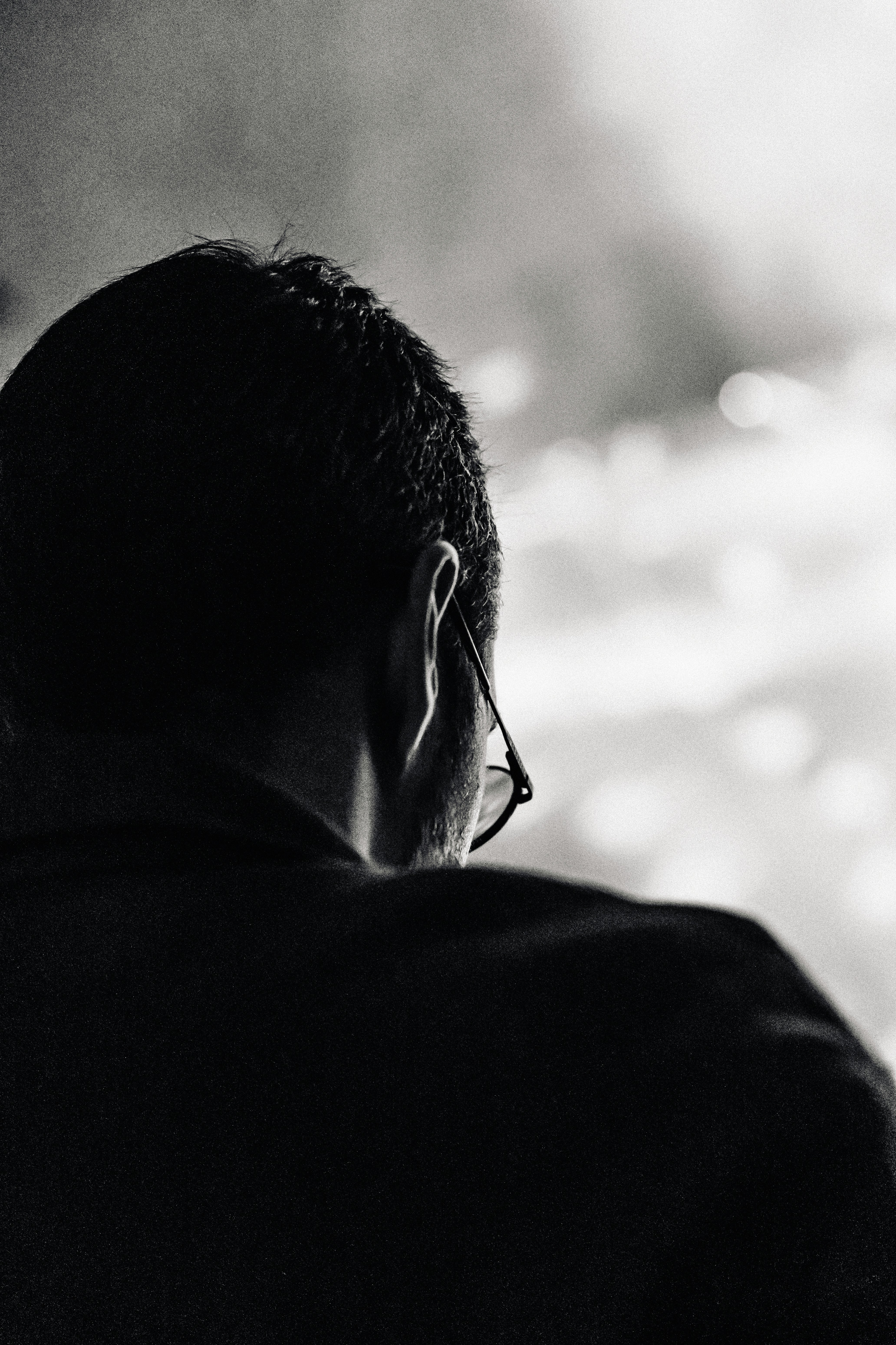 Portrait in Shadow: The Back of a Thinker