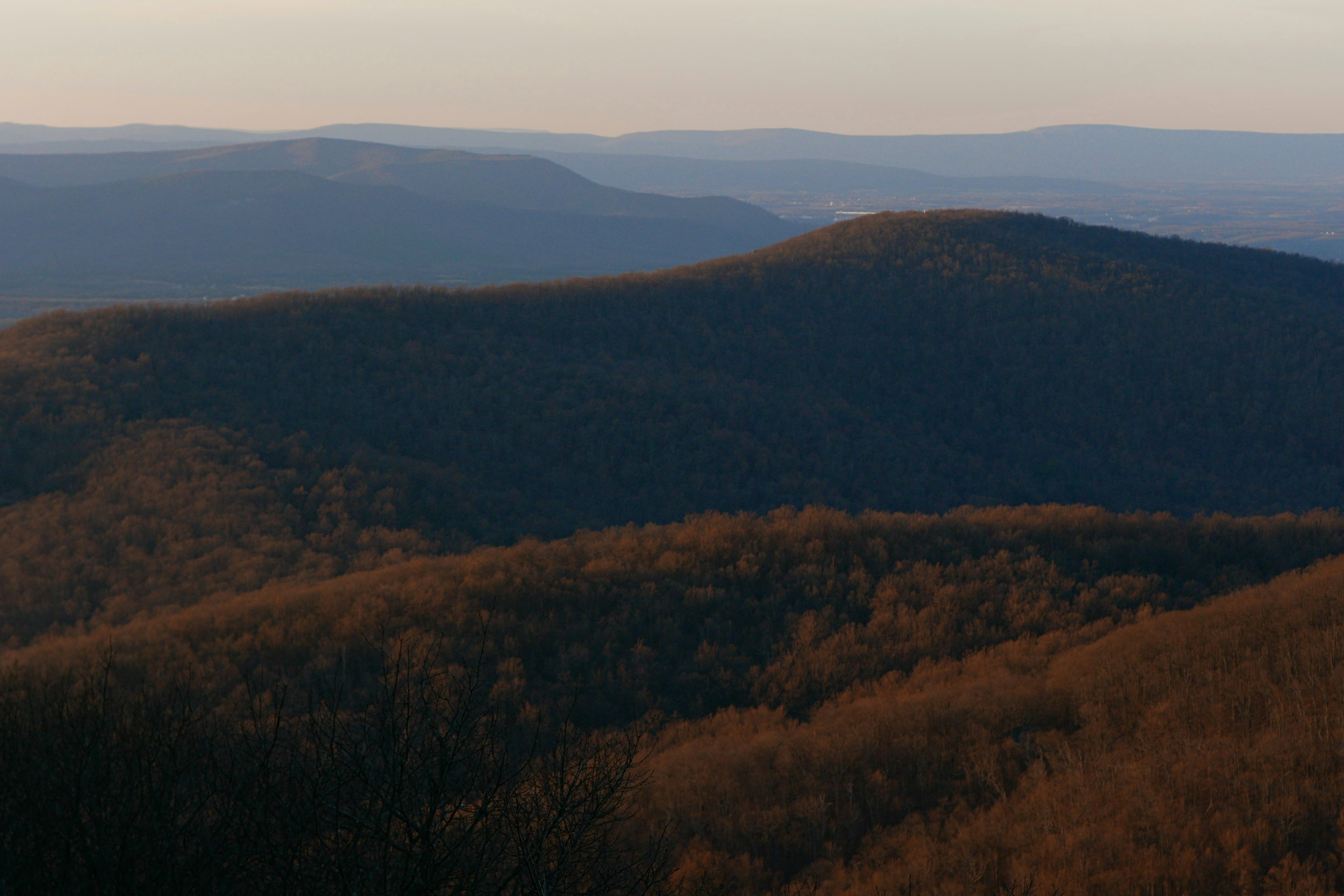 Ridge Lines at Dusk: Rolling Hills in Warm Autumn Light