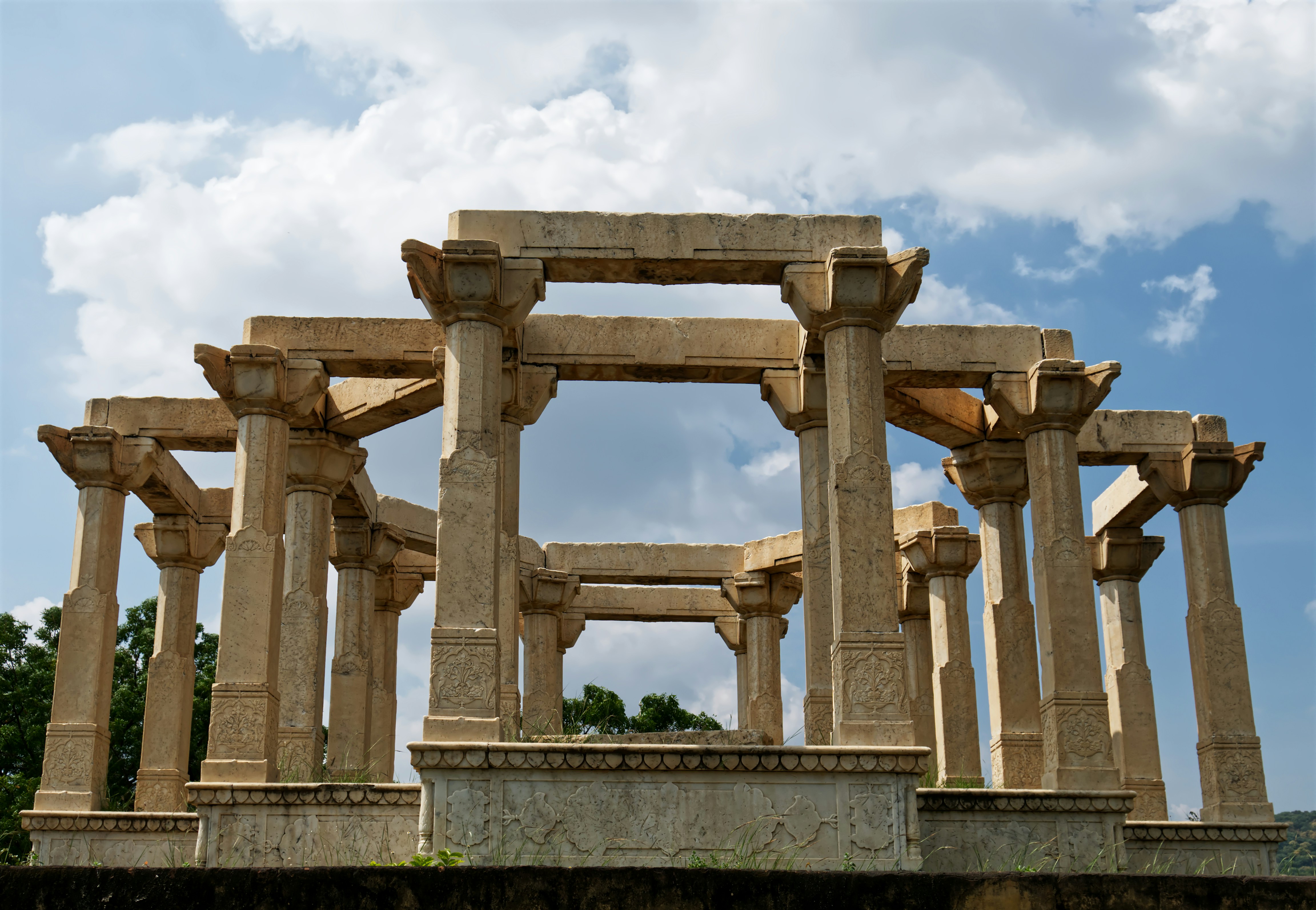 Stone Gateways: A Ring of Ancient Columns Framing a Sky