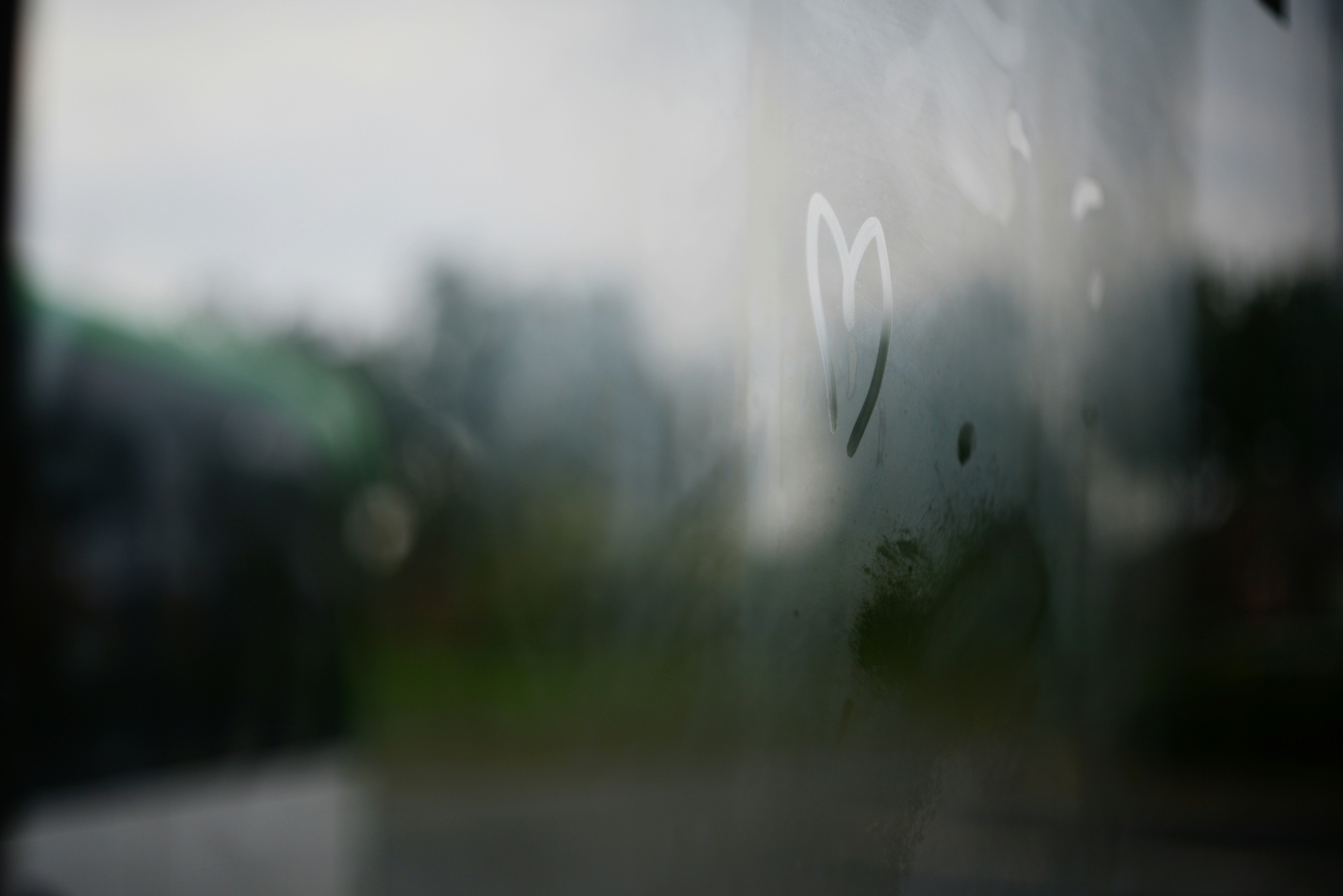 Soft Focus Heart on Glass: A Silhouette of a Message