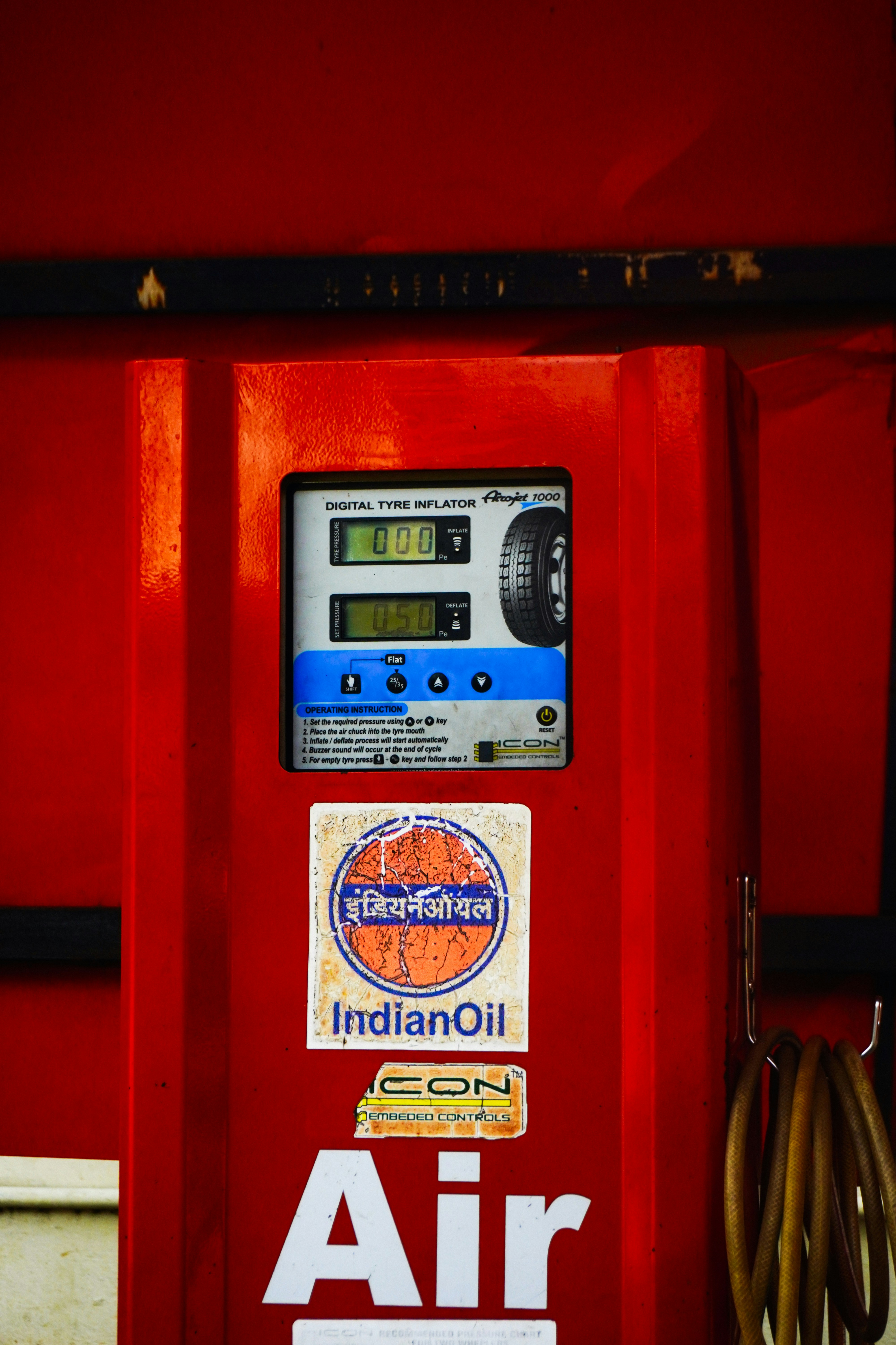 Crimson Refuel: A Bold Red Gas Pump Standout