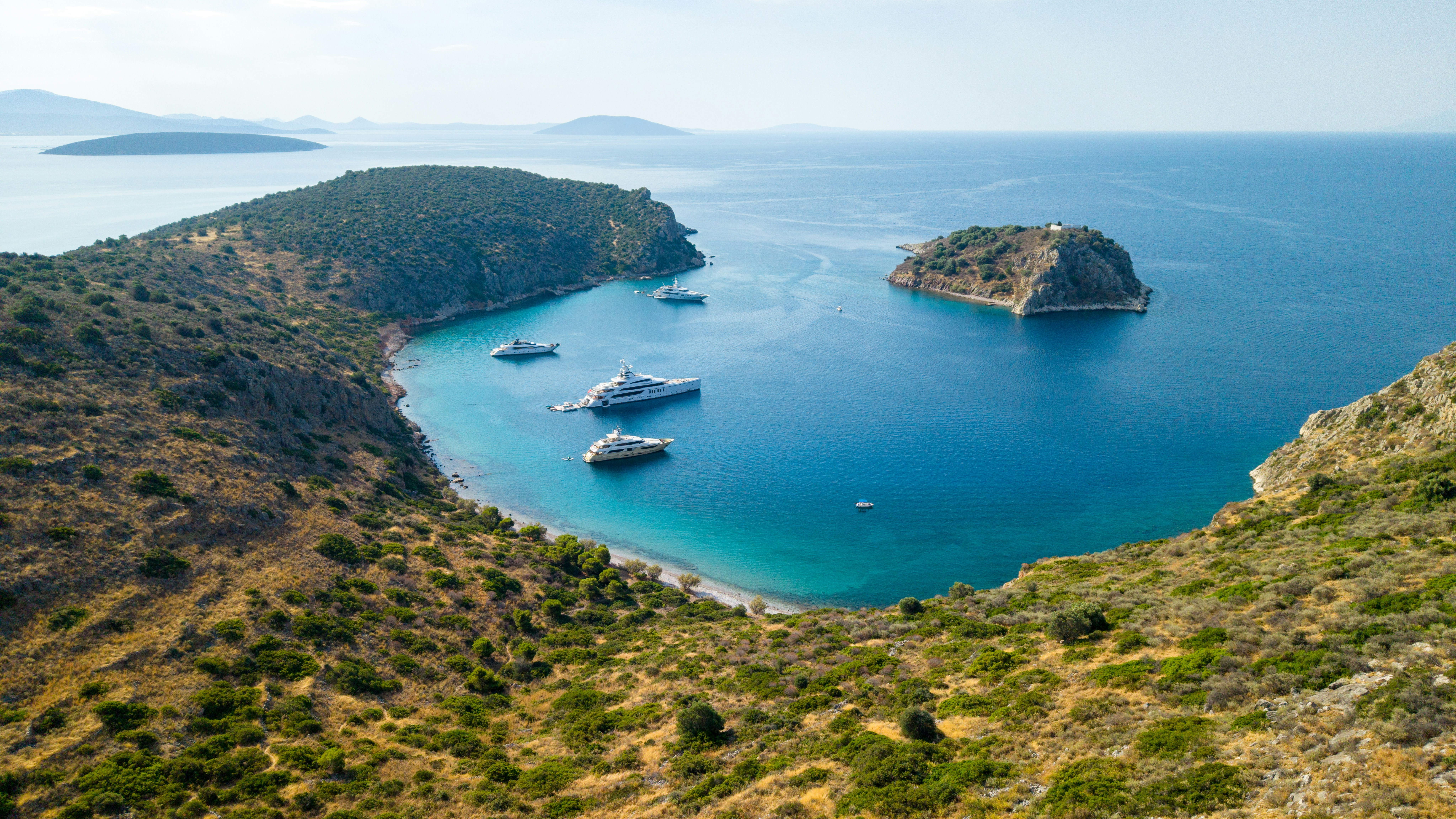 Quiet Marina in a Rugged Aegean Cove