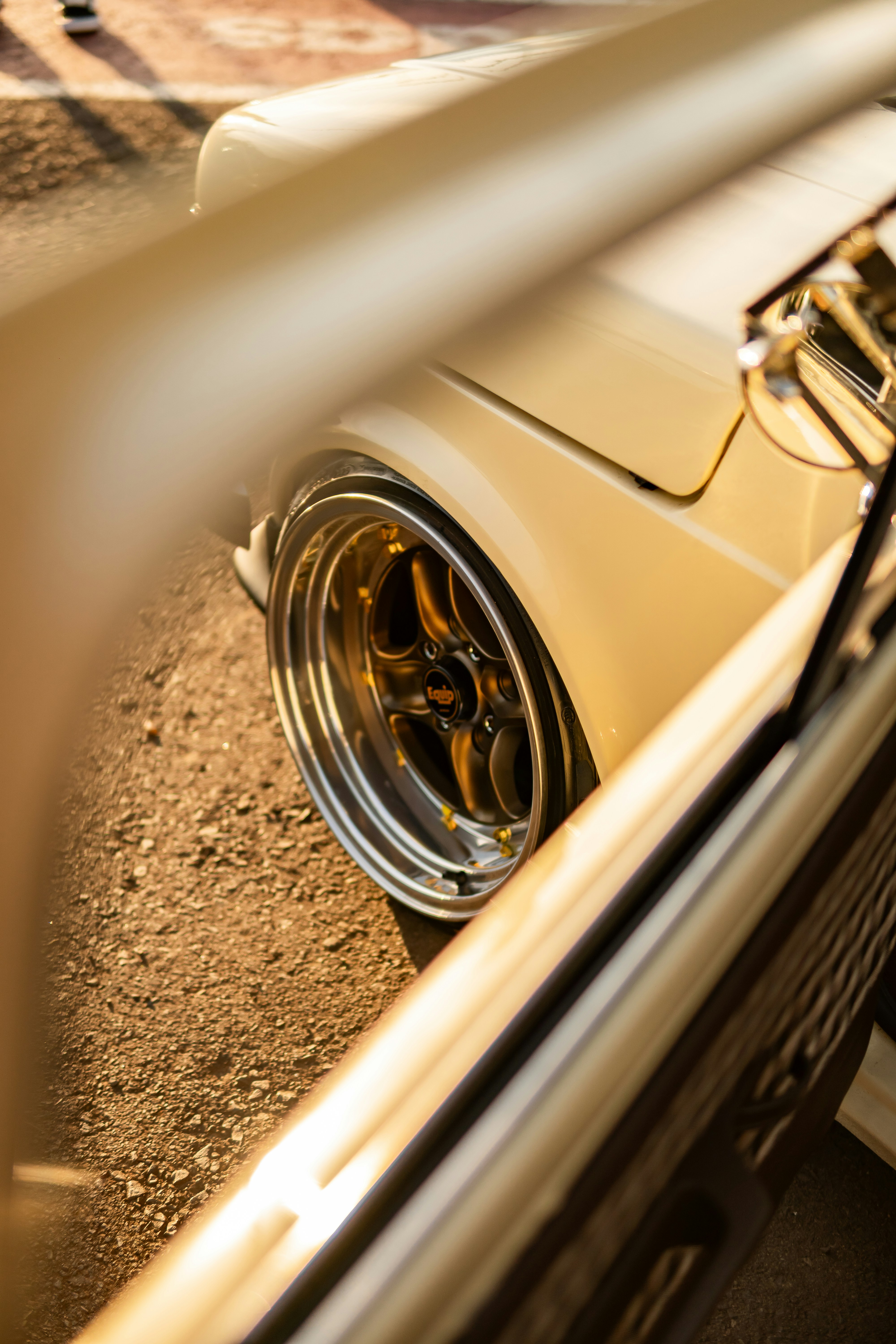 Golden Hour Wheel: A Close-Up of Stance and Shine