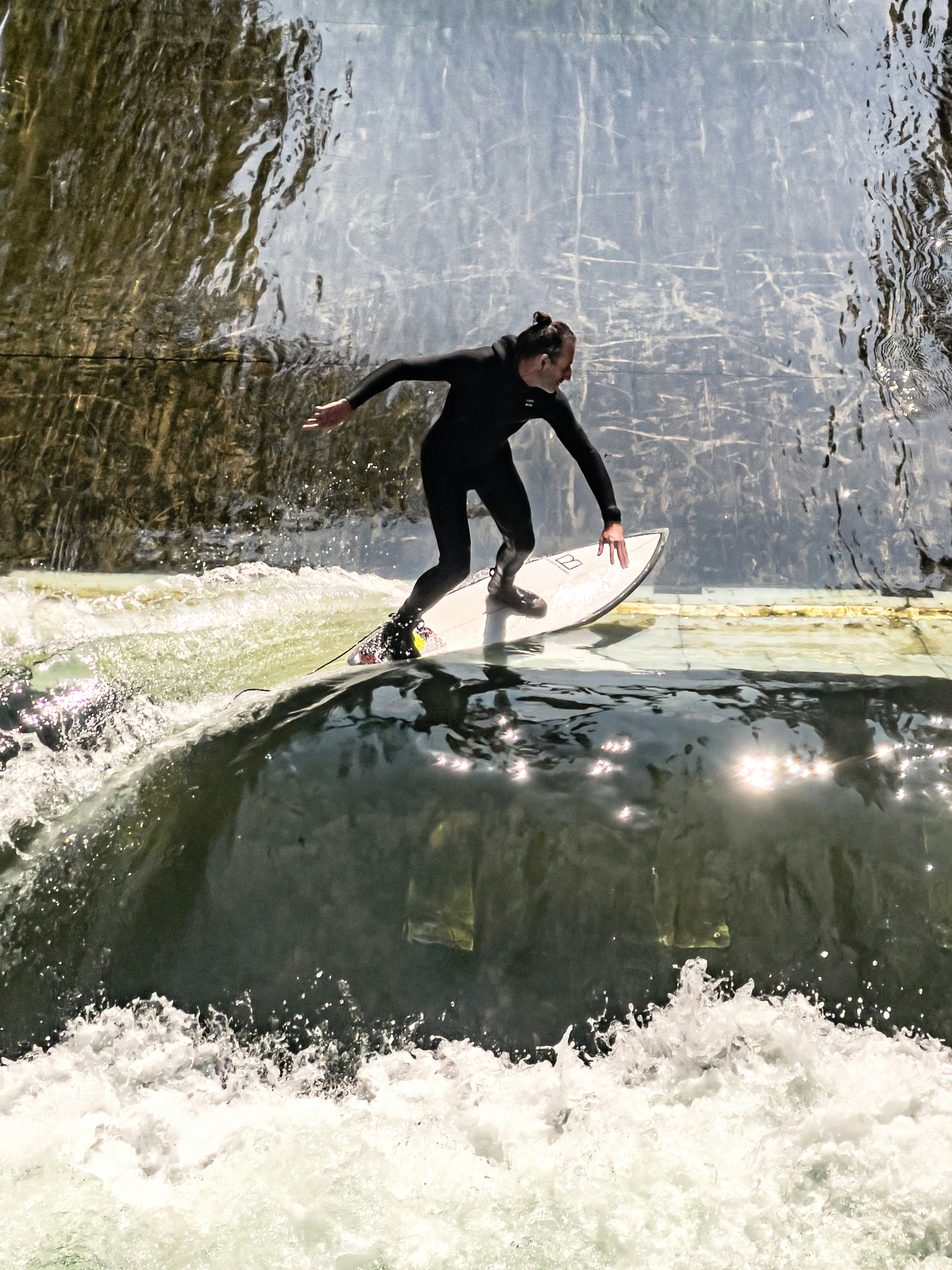 Rider in a Moonlit Wave: A Surf on the Vertical Wall