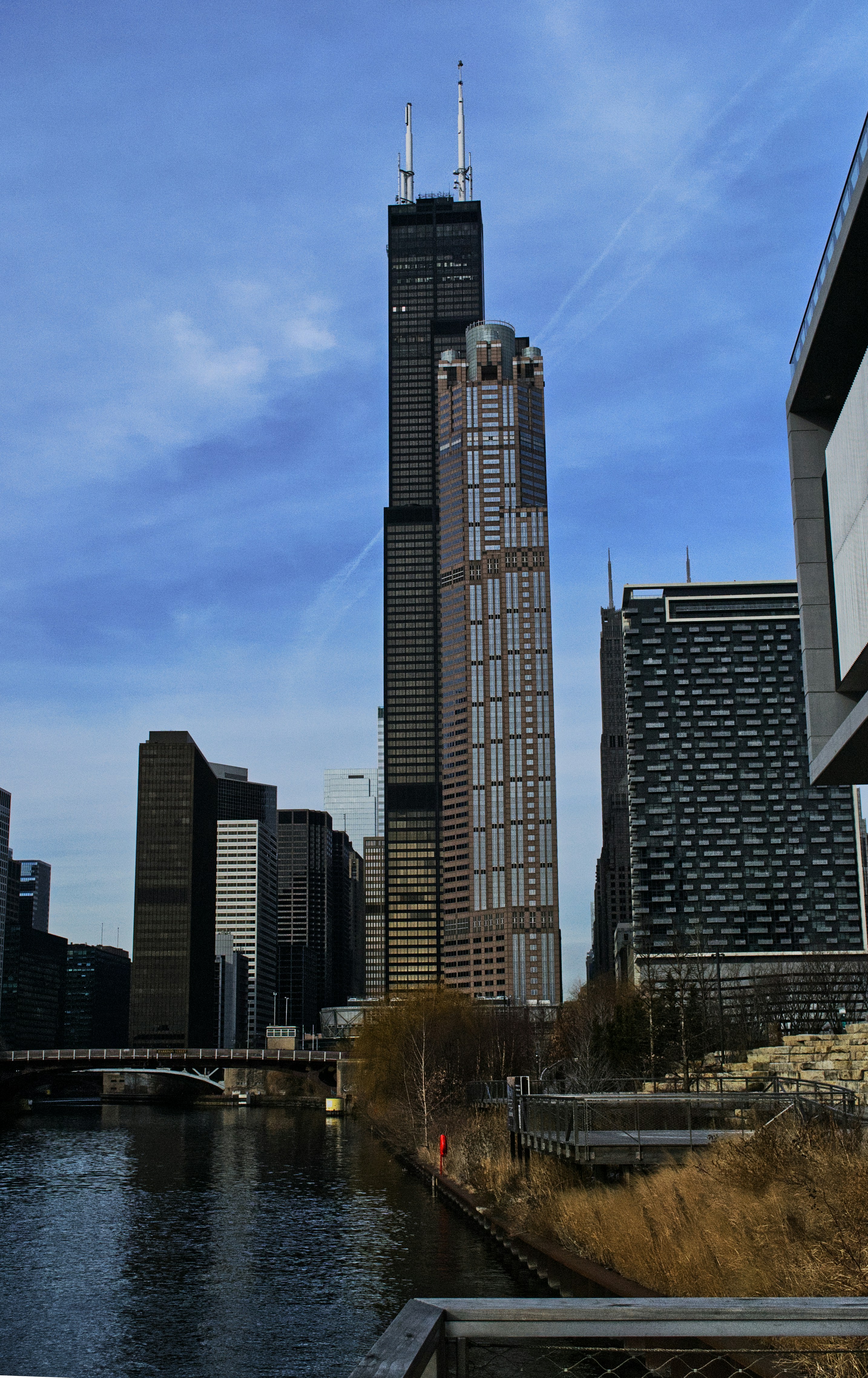 Skyline Sentinel: The Tallest Tower Dominates the Chicago River