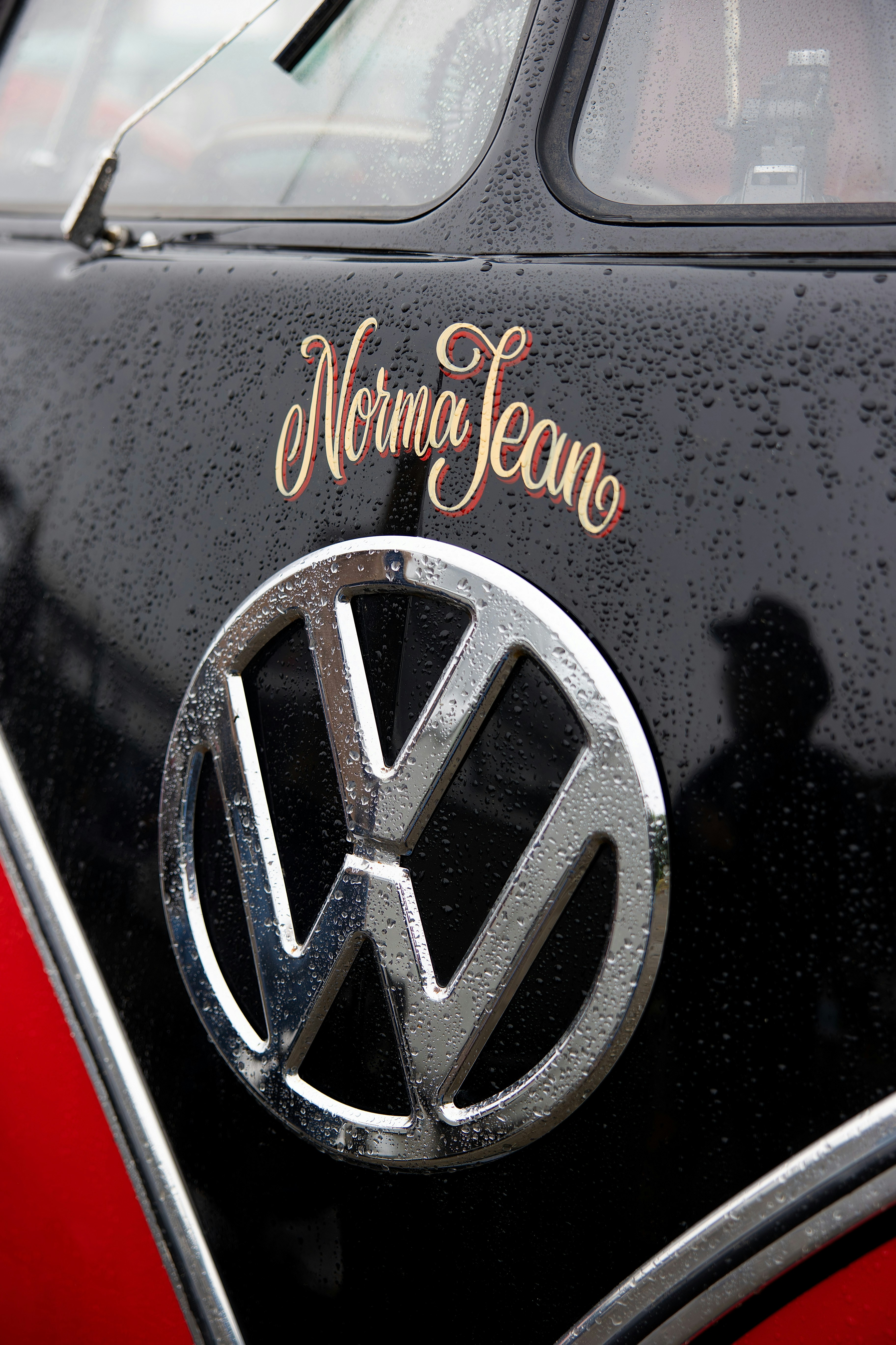 Norma Jean Volkswagon Emblem: Rain-kissed Classic