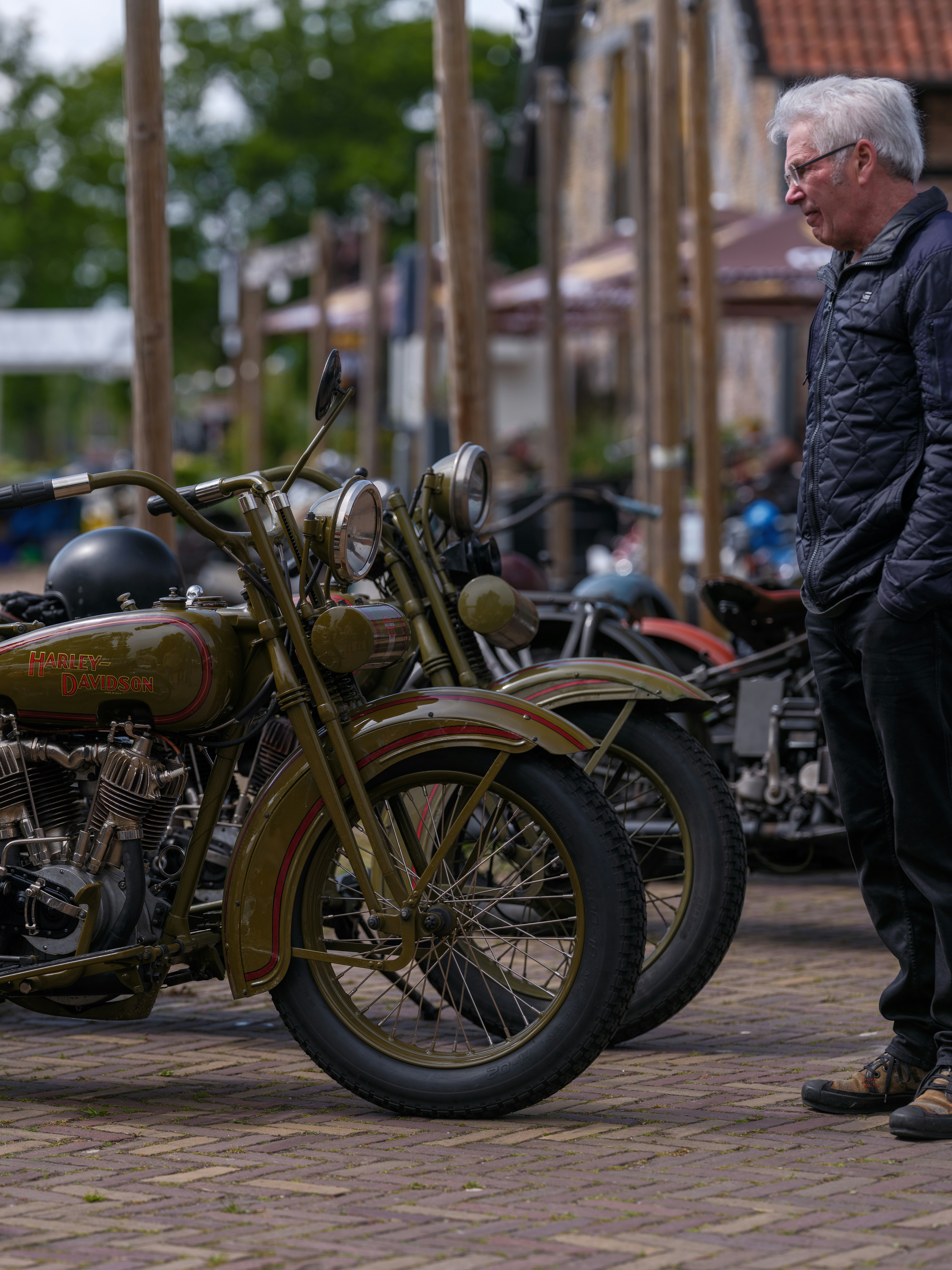 Old Harley in Focus: A Quiet Moment with a Vintage Ride
