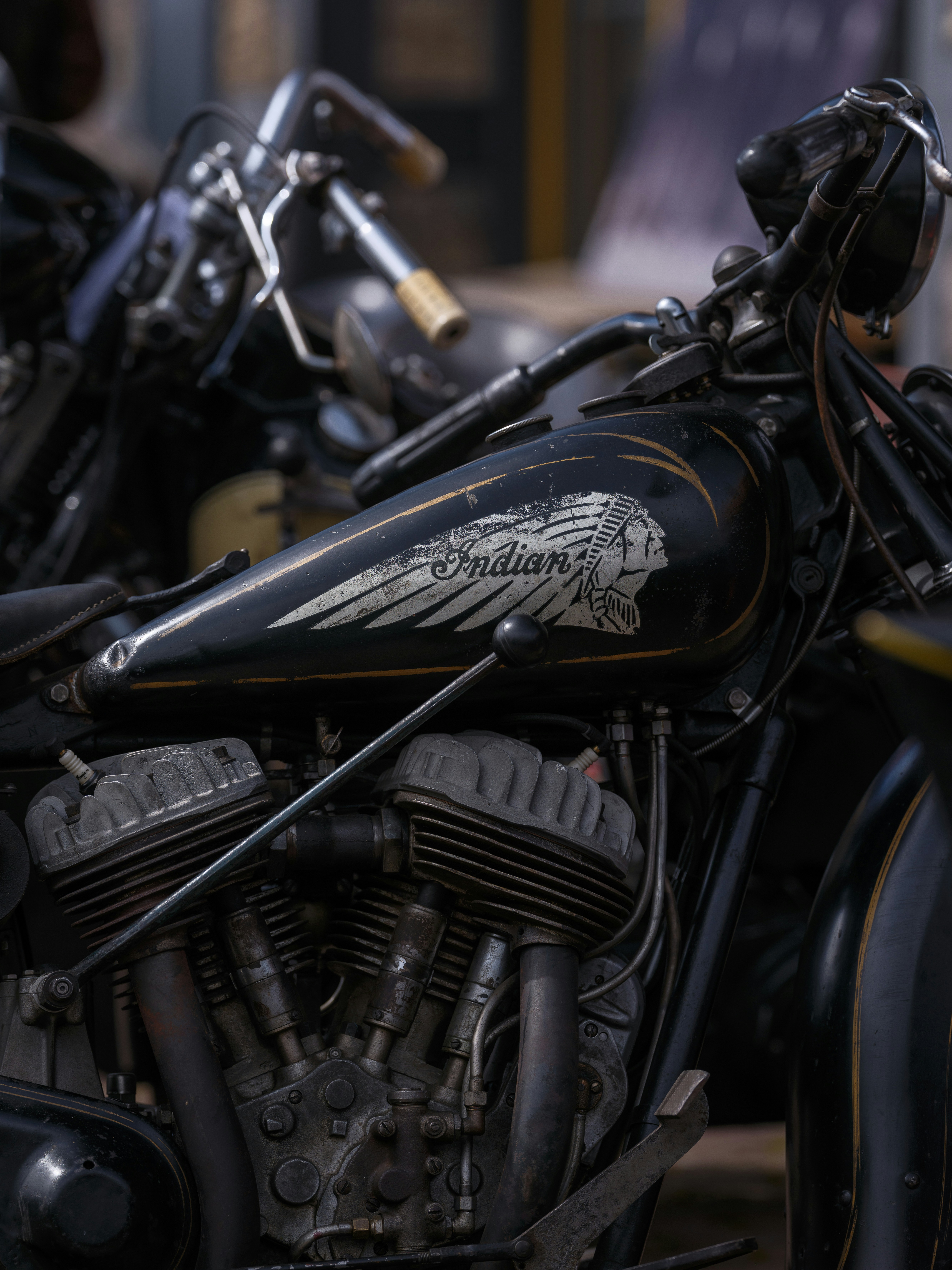Indian Spirit: A Vintage Harley Tank with Timeworn Patina