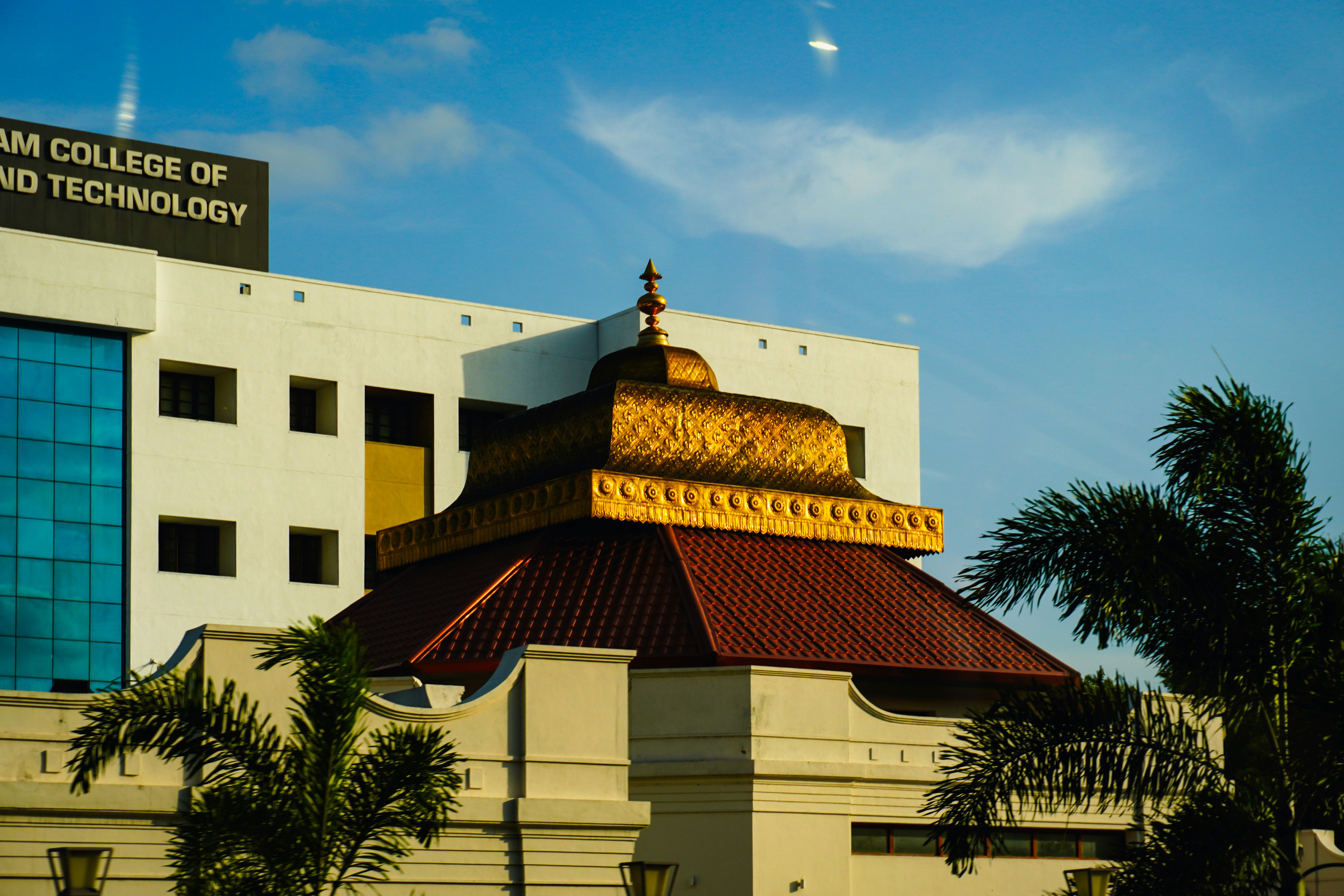 Temple roofrise at campus edge