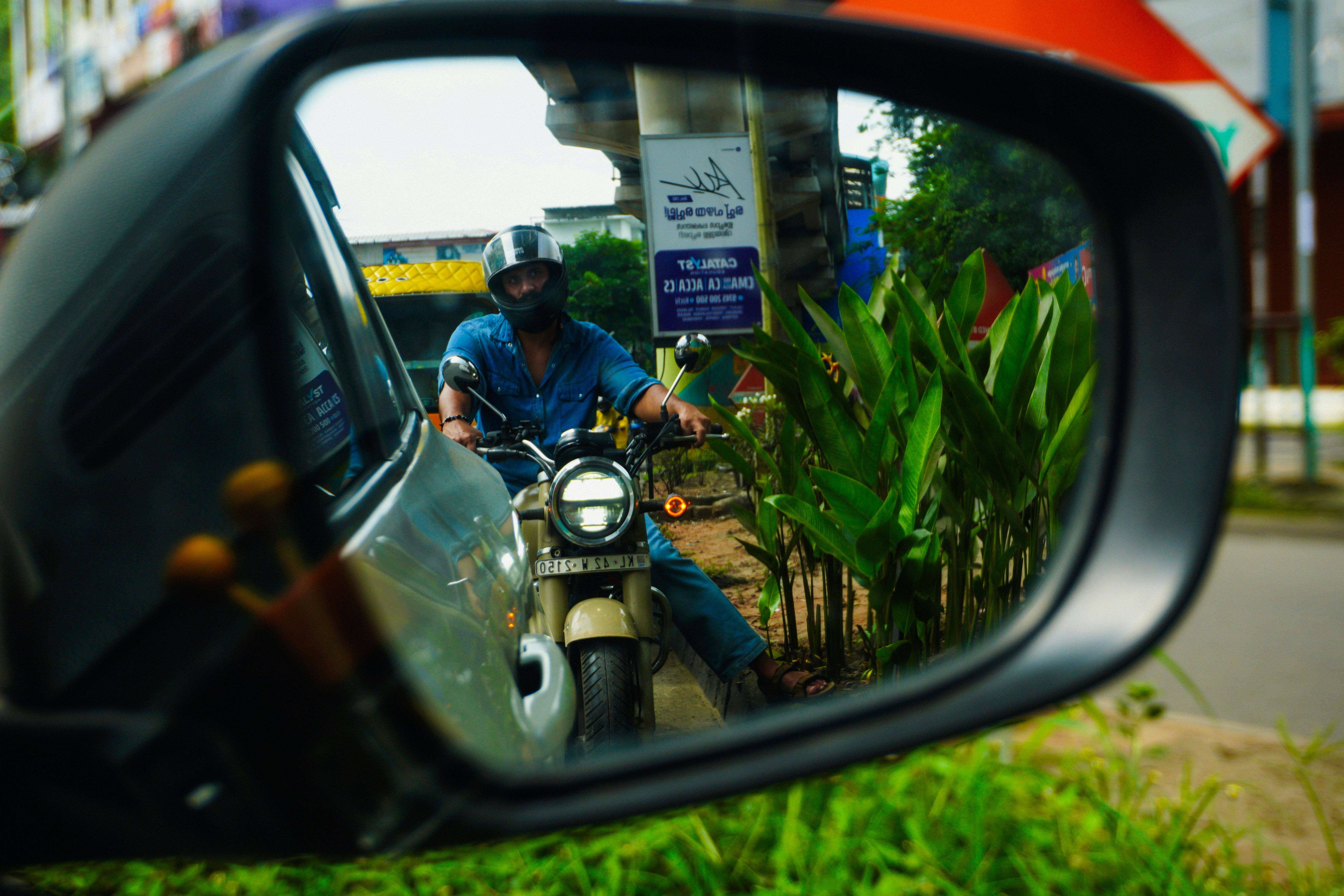 Through the Side Mirror: Rider in Focus