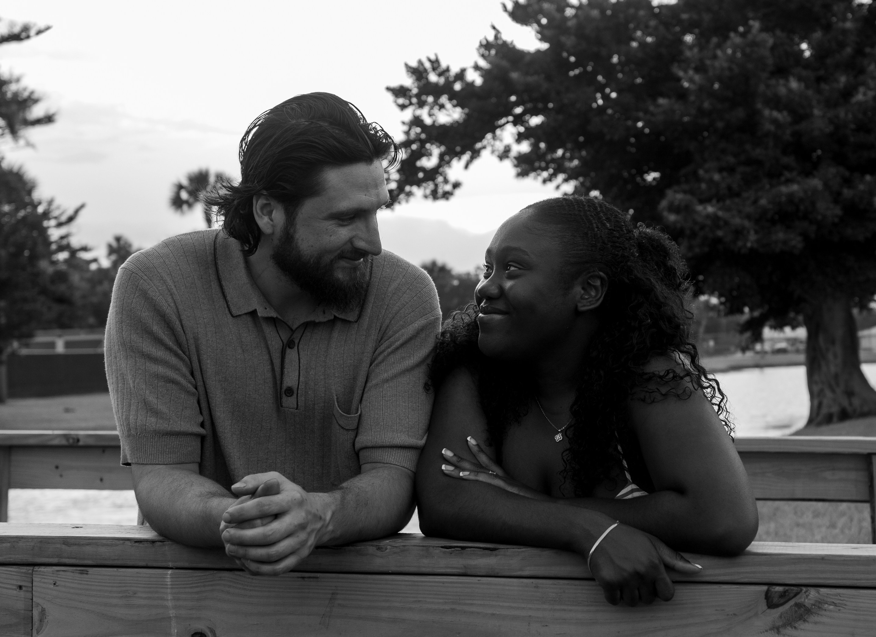 Quiet Connection on the Park Bench