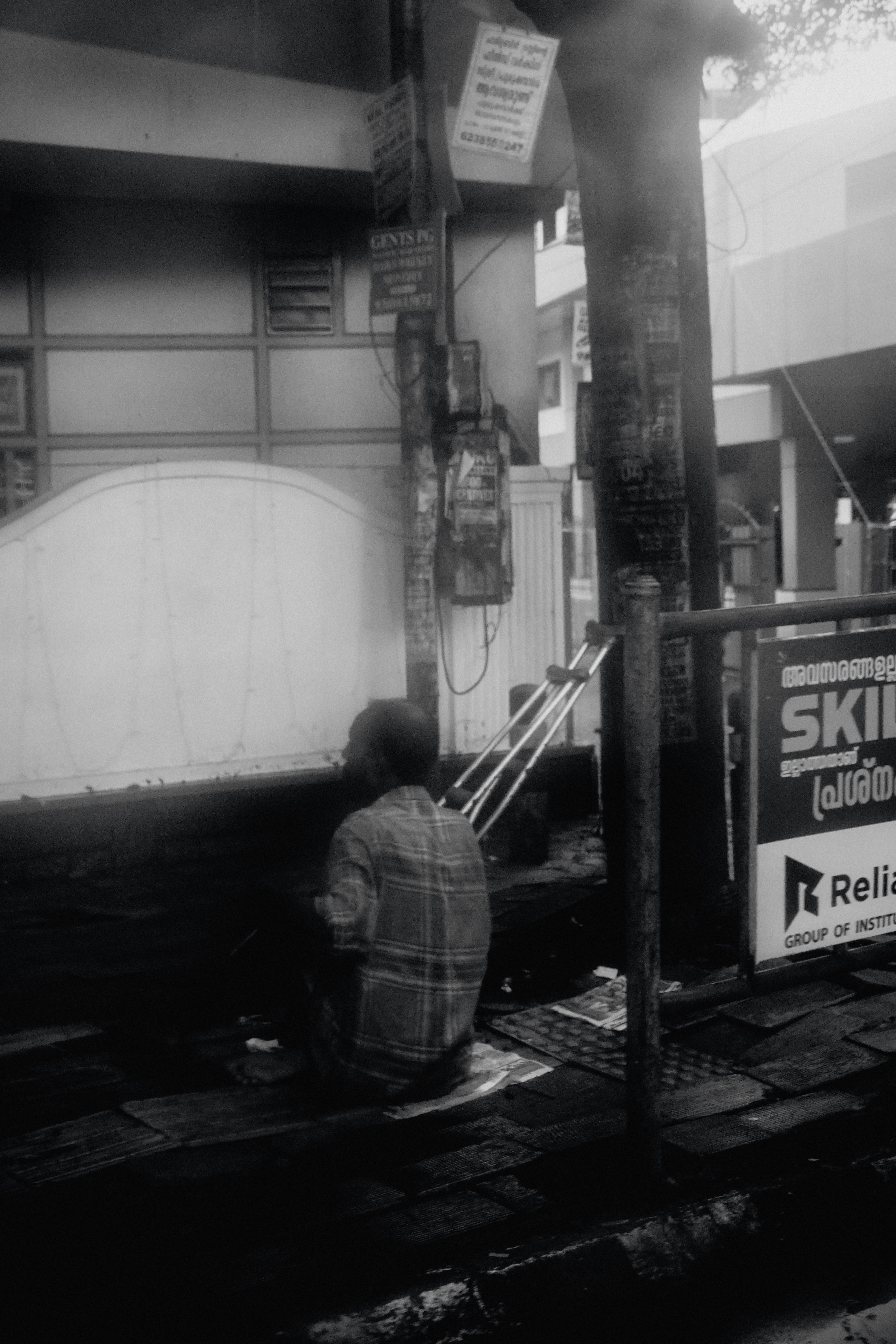 Lonely Visitor in a Dusk-Coated Alley