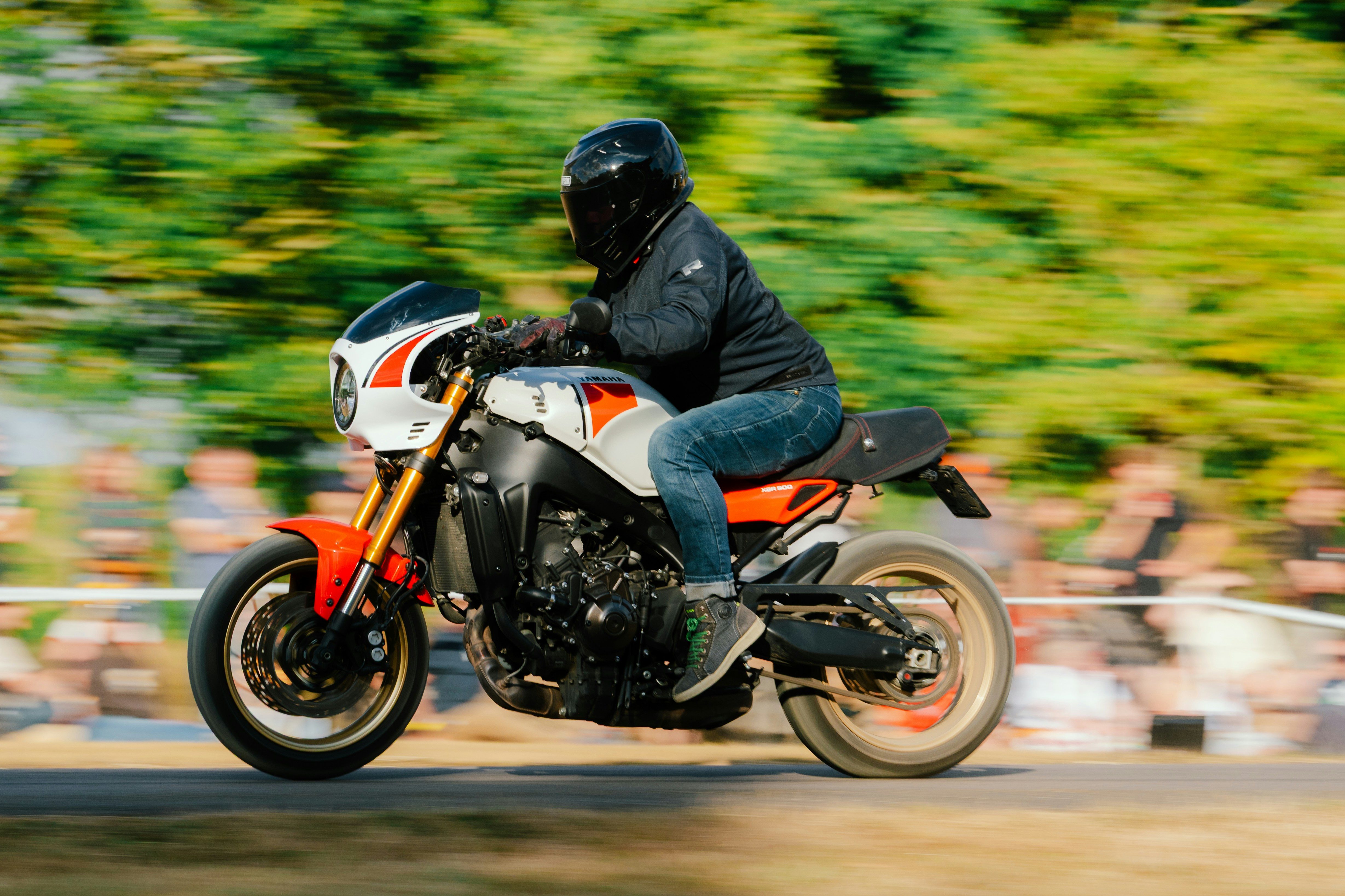 Midair Blur, Focused Throttle: A Moto-Race Moment