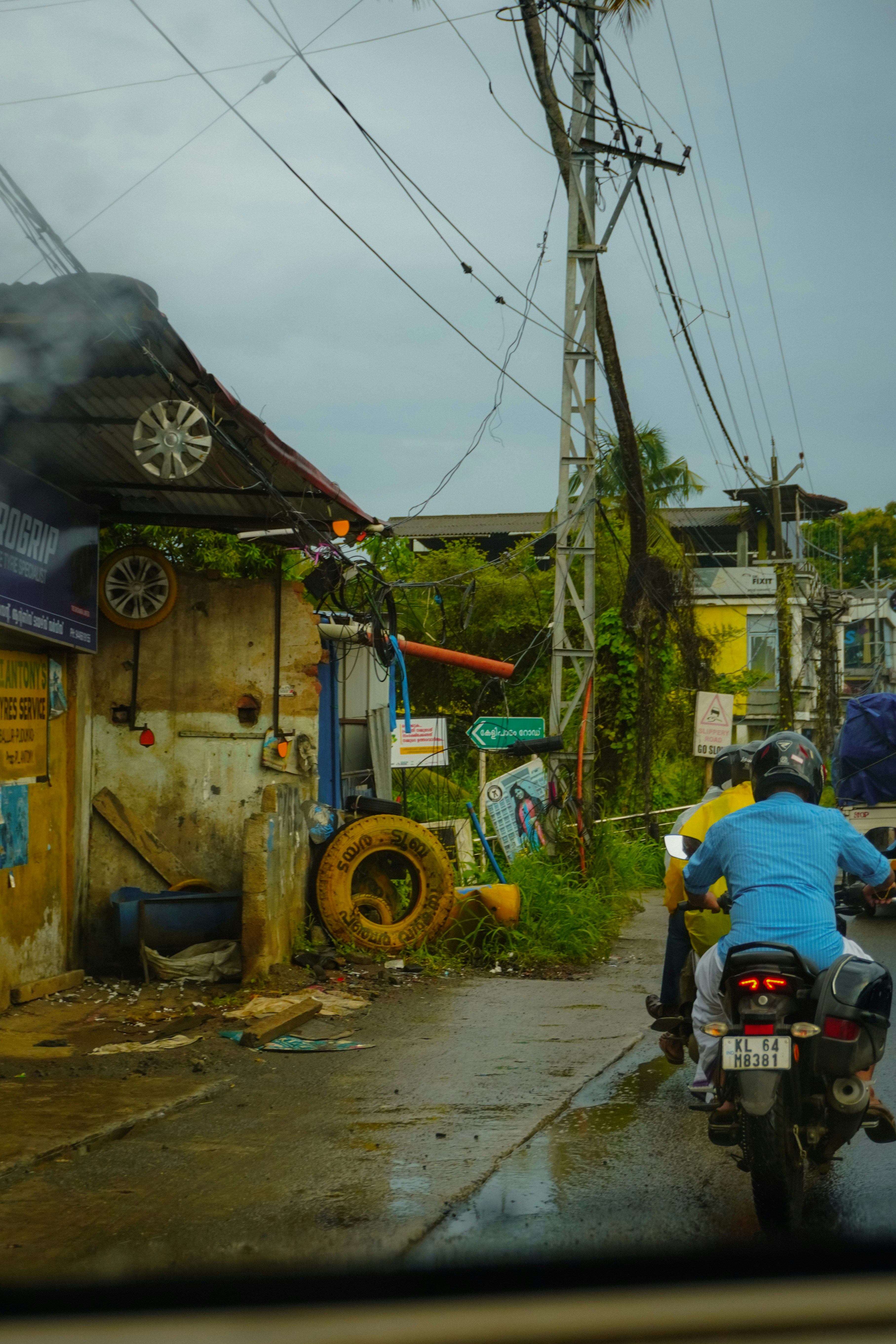 Motorbike Ride Through a Humble Street Market