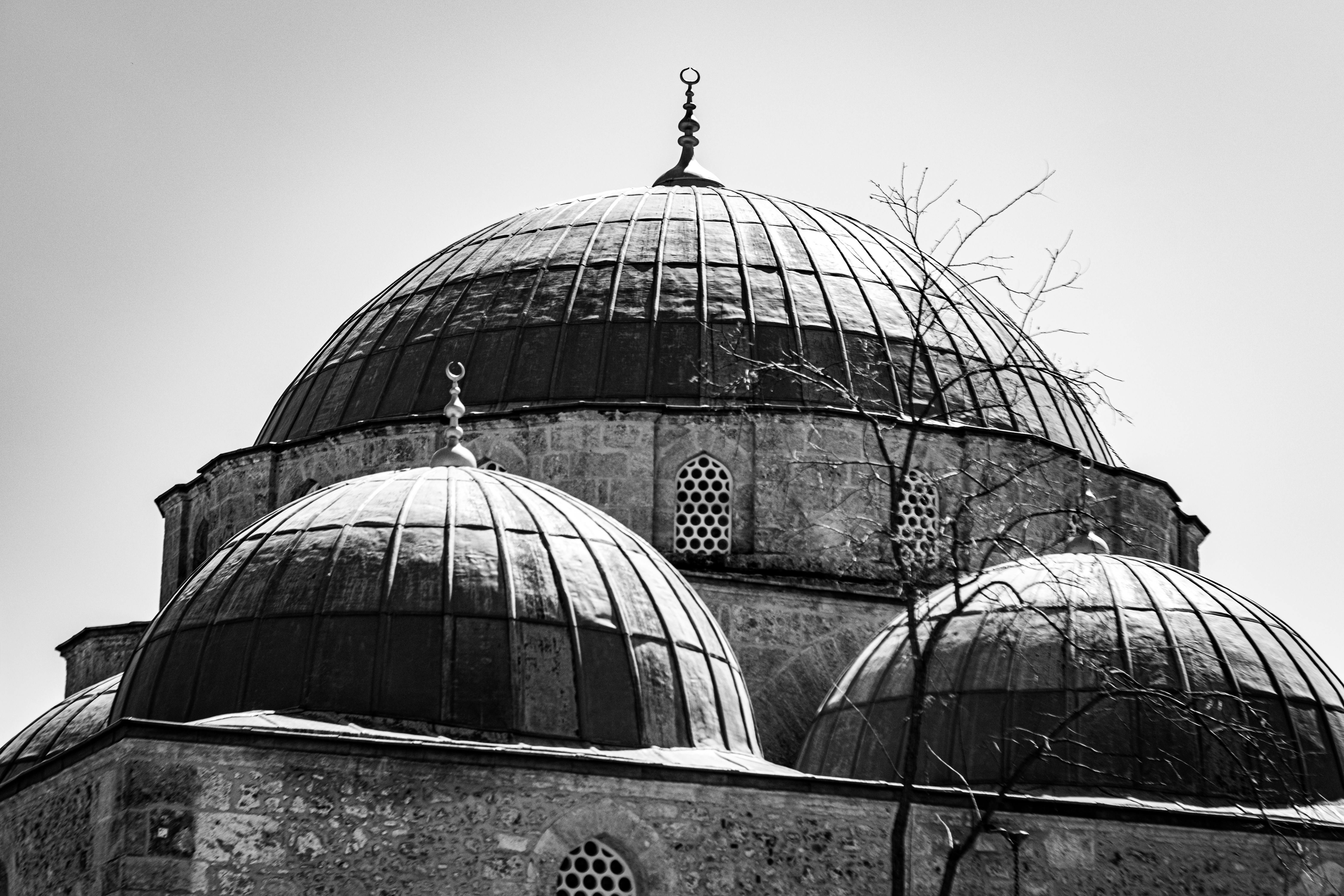 Domes of Quiet Strength: A Stone Cathedral in Monochrome