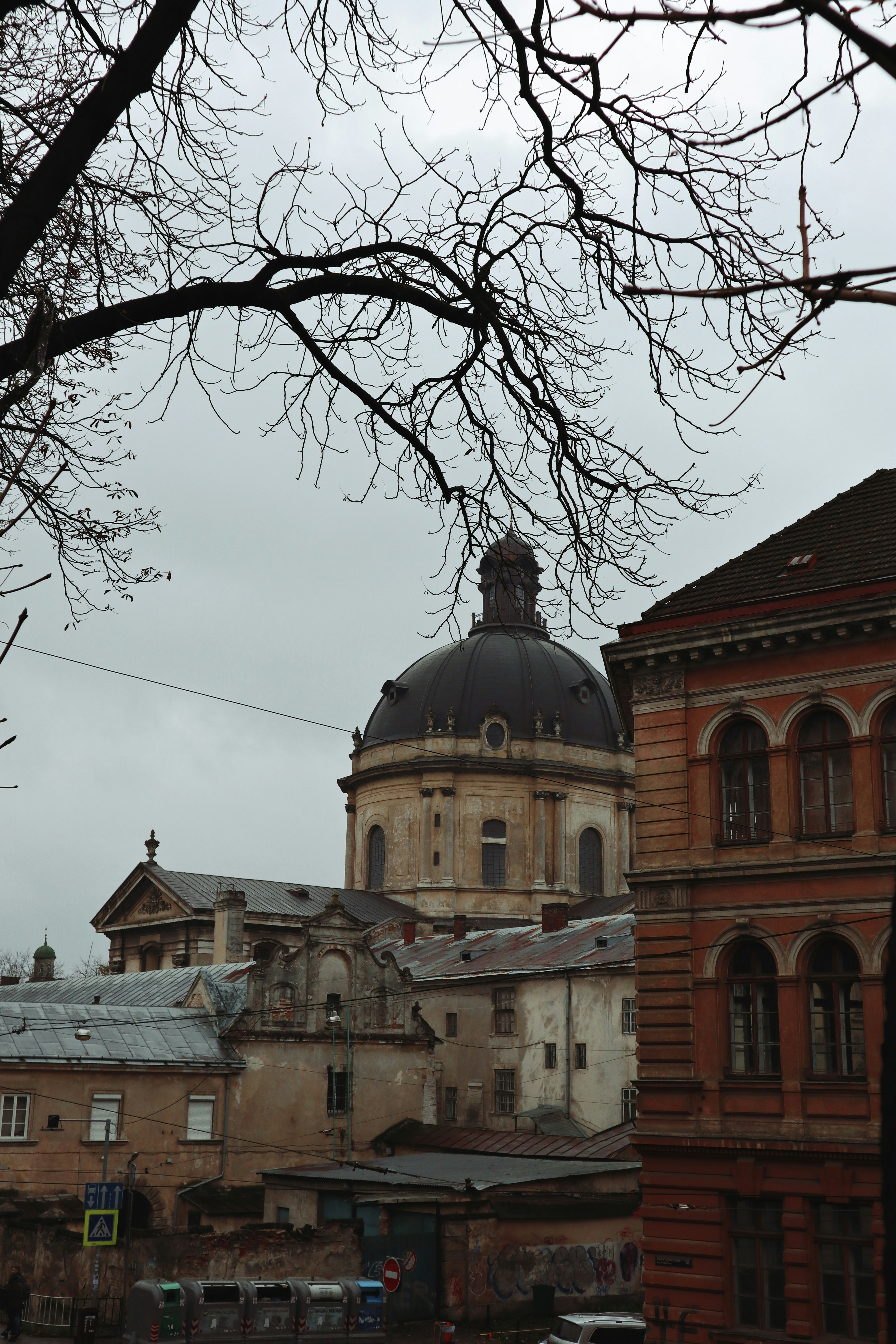 Domed Cathedral Silhouette Over a Ragged City