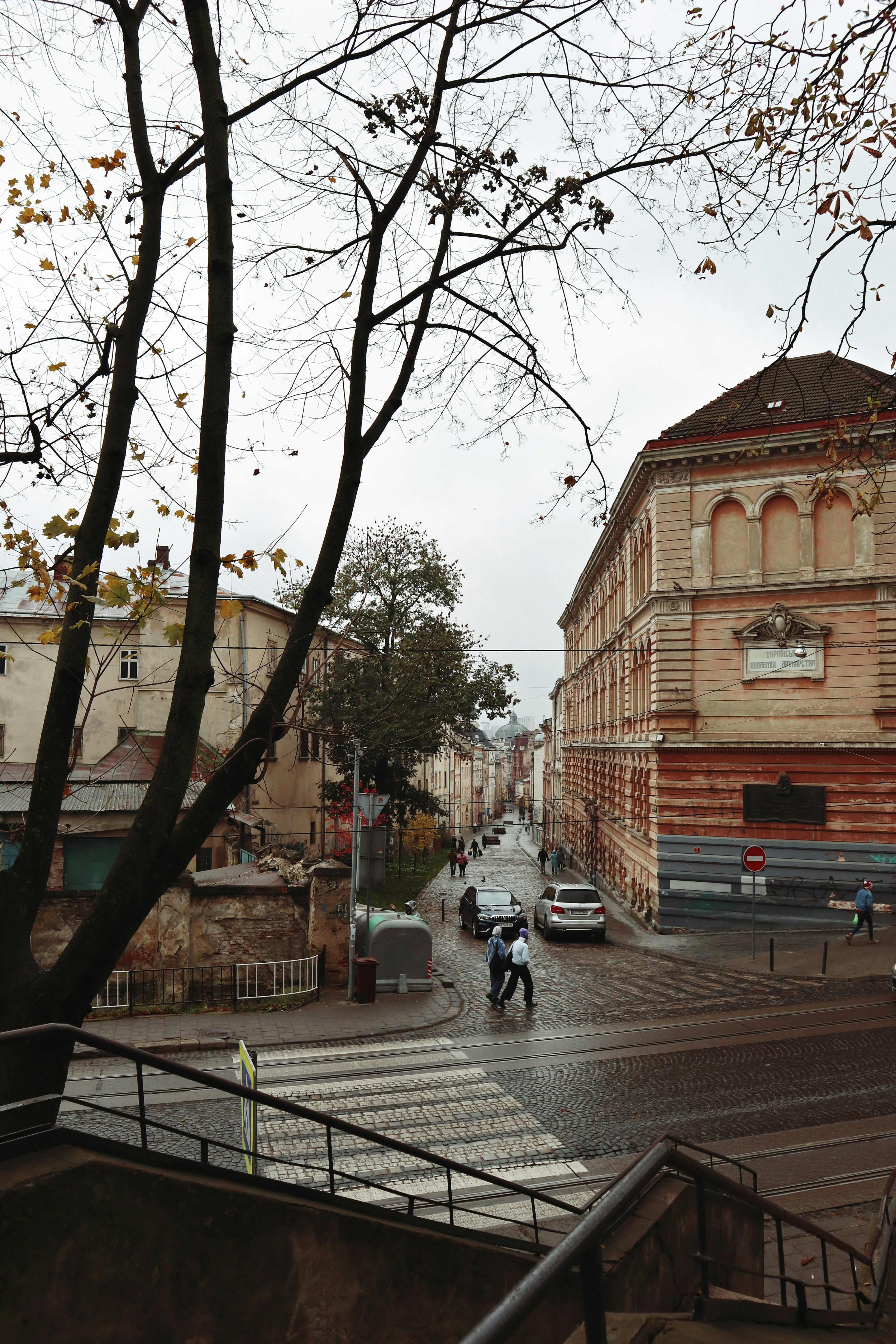 Cobblestone Street Through the Historic Quarter