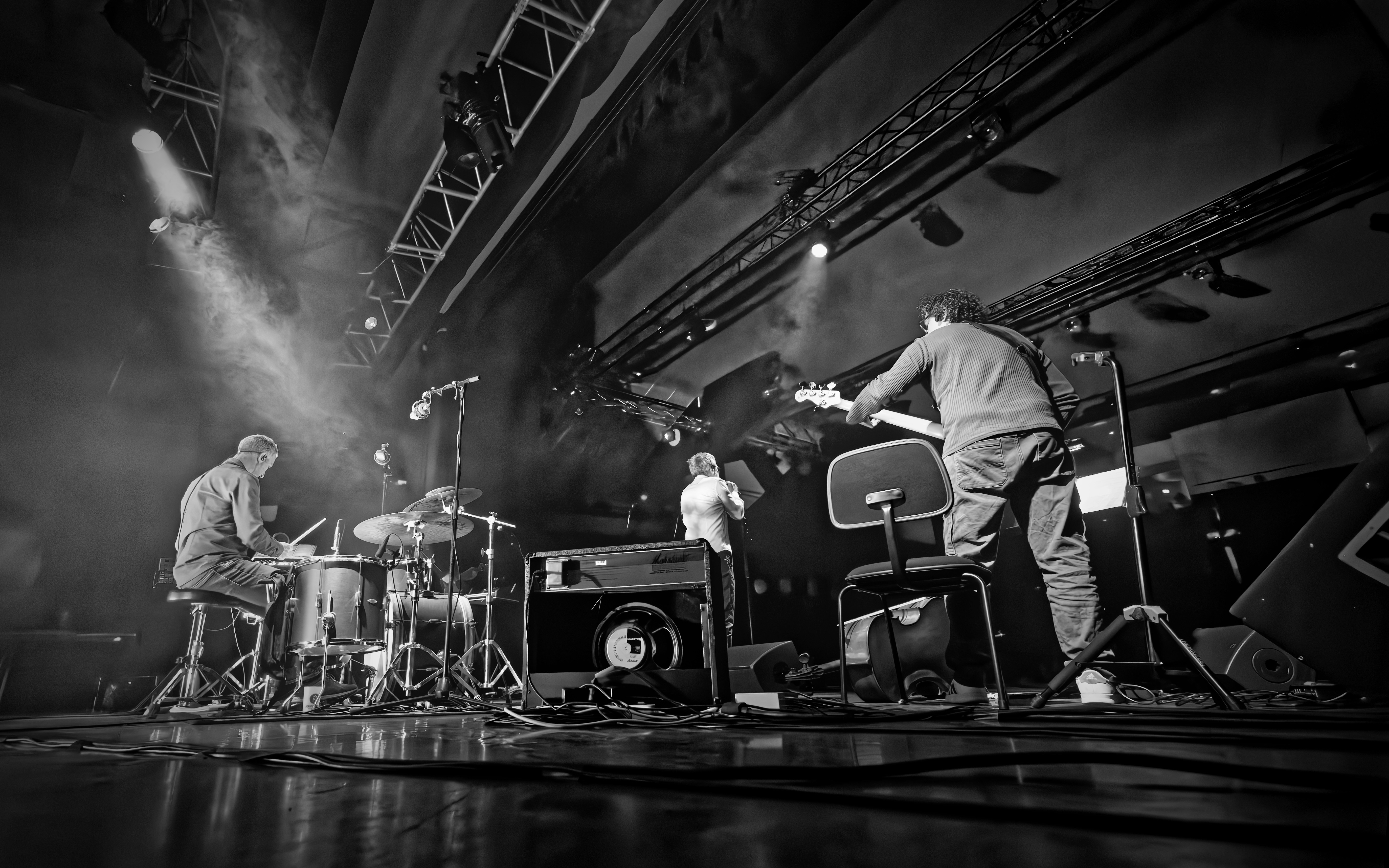 Stage Lights, Quiet Power: A Live Jazz Quartet in Midnight Gray