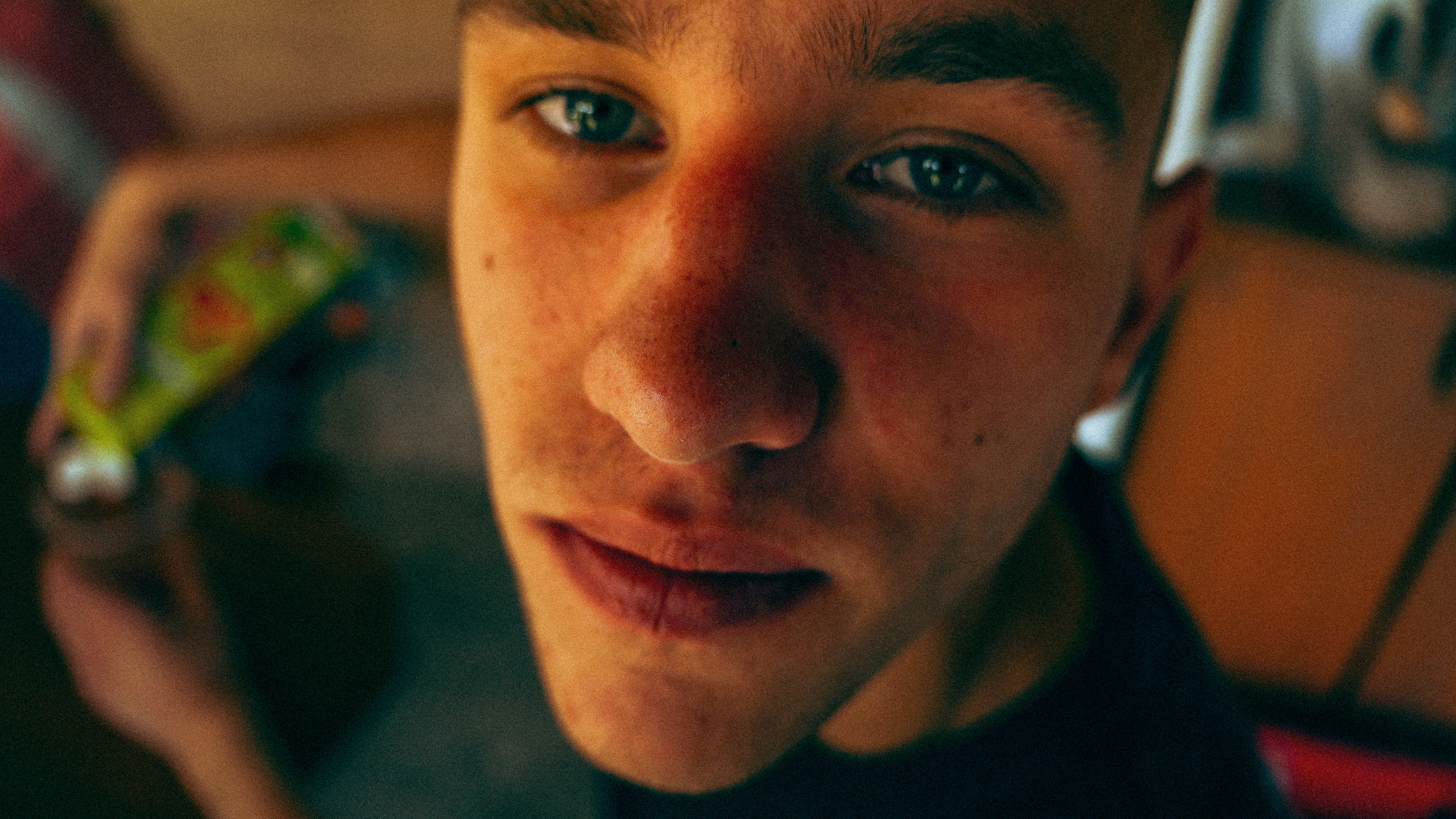 Close-Up Gaze: A Quiet Moment with a Youthful Composure