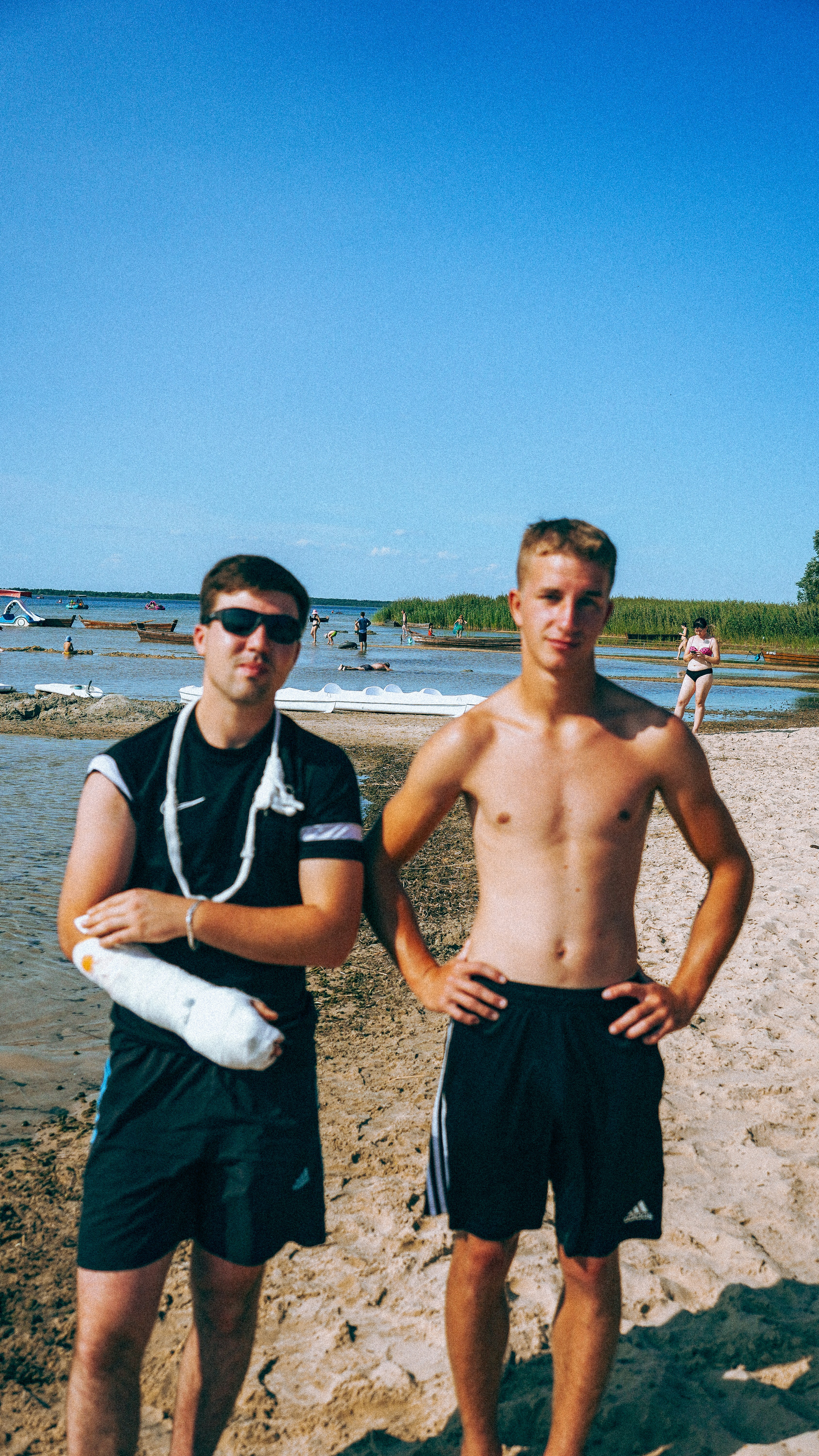 Two Friends at the Shoreline: Confidence by the Water