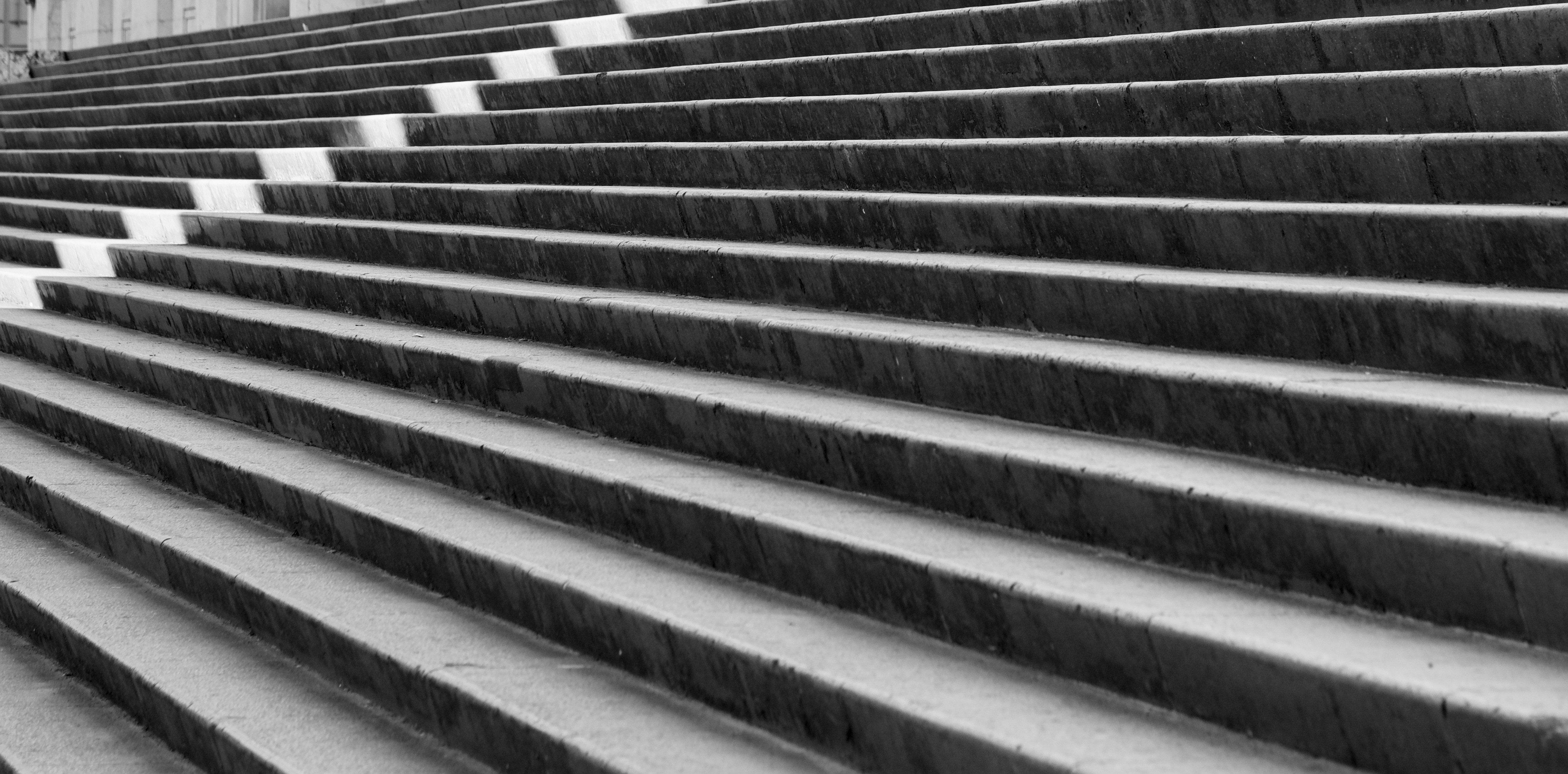 Staircase Echoes: A Monochrome Tread Through Receding Lines
