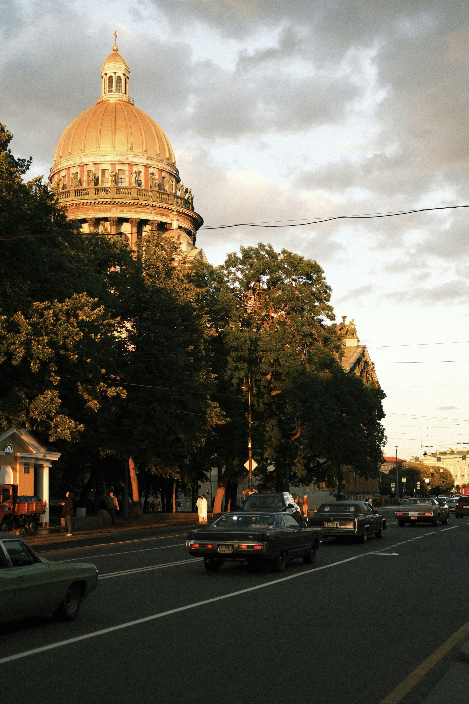 Golden Dome Quietly Watches Over a Bustling City Street