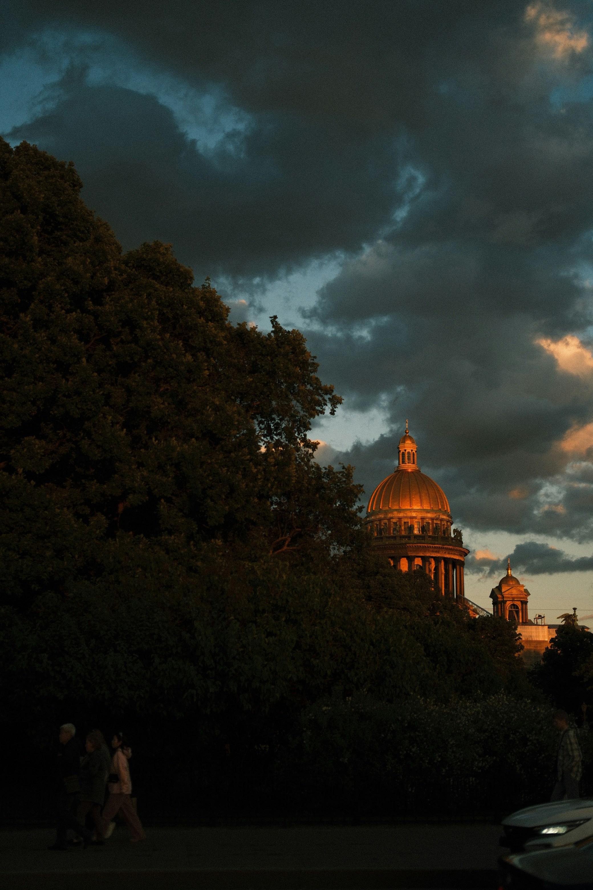 Golden Dome Rising From the Park Shadows