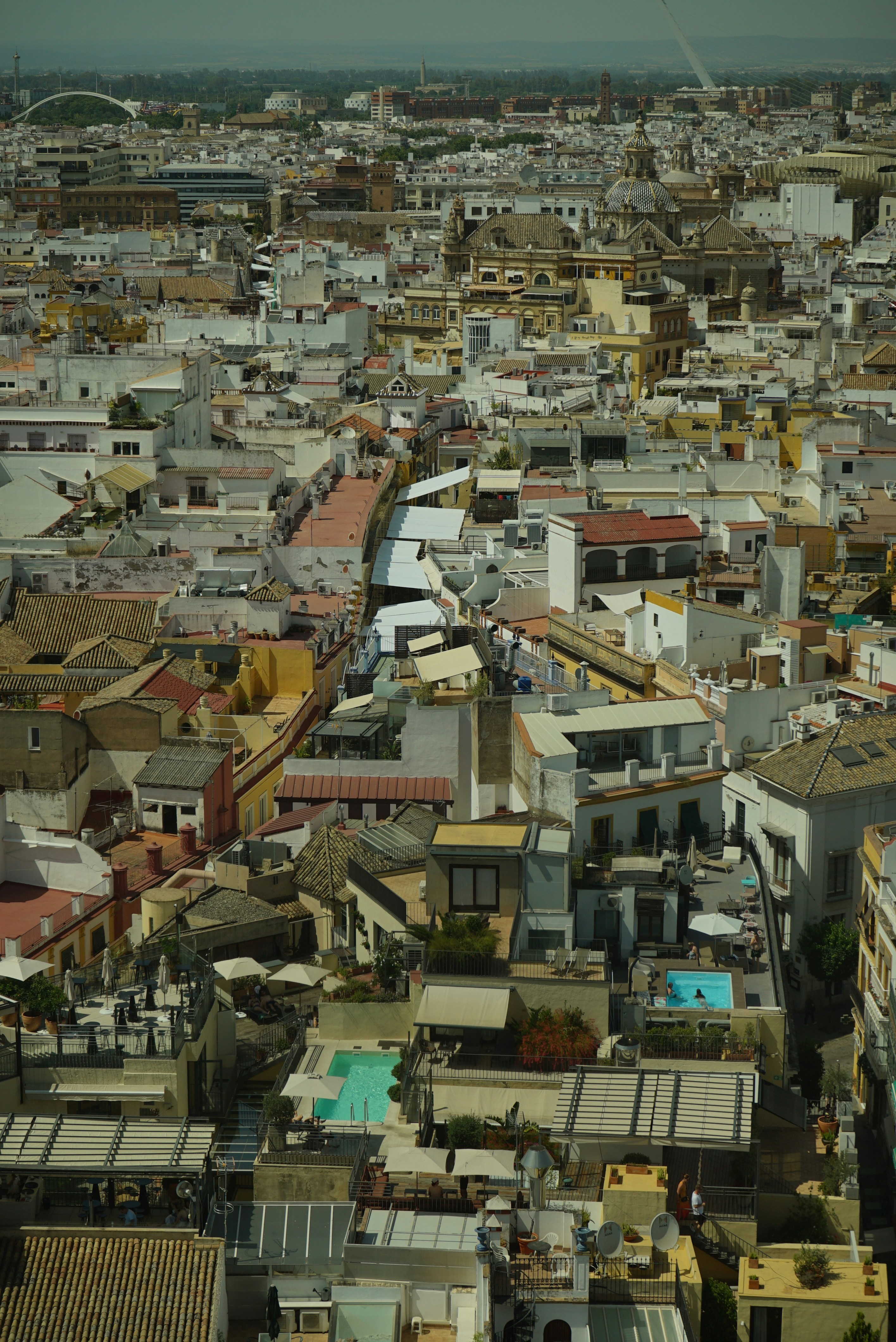 Grid of Quiet Terraced City: A Sea of Rooftops and Concrete Corridors