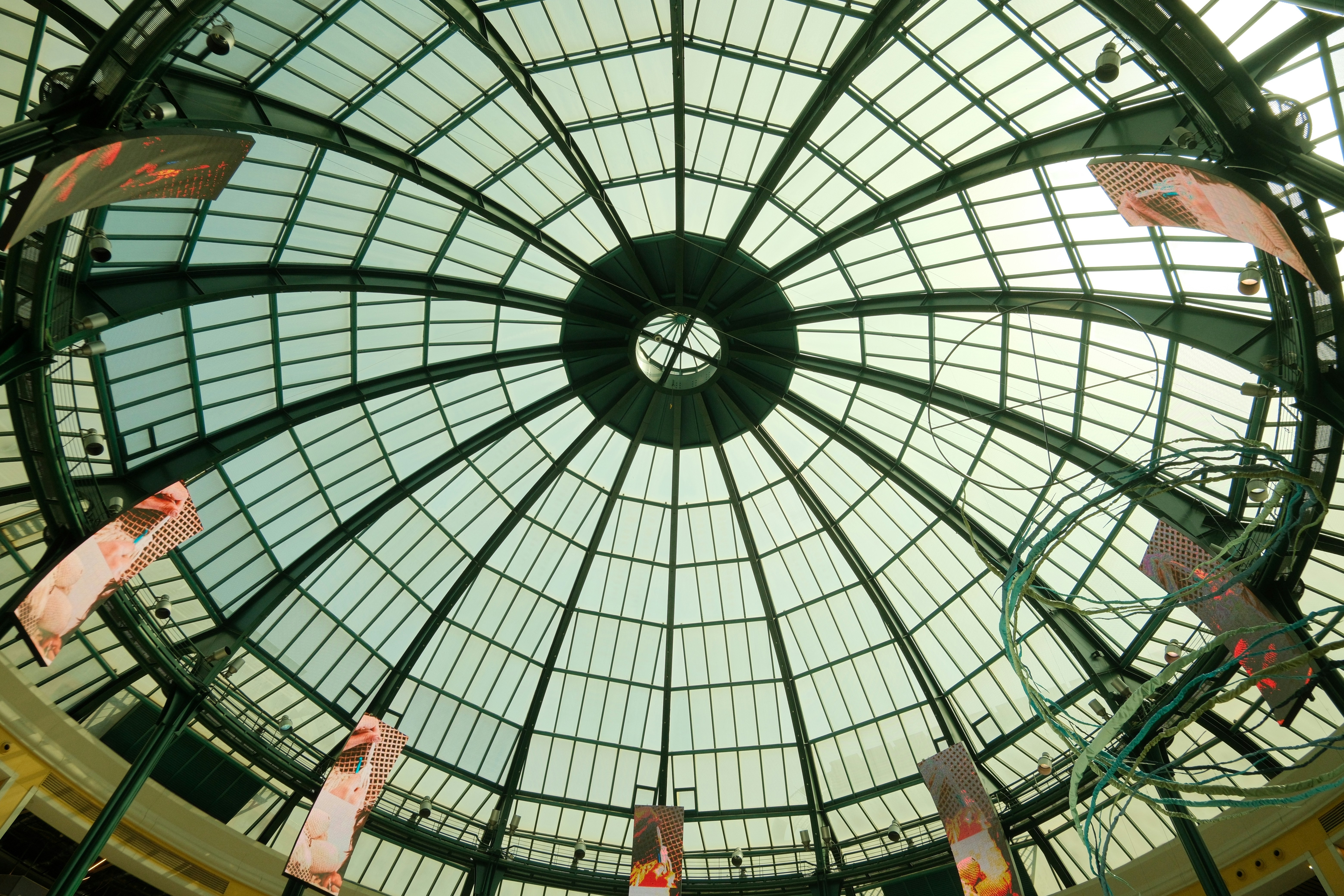 Radial Glass Dome: A Circular Convergence of Light and Structure