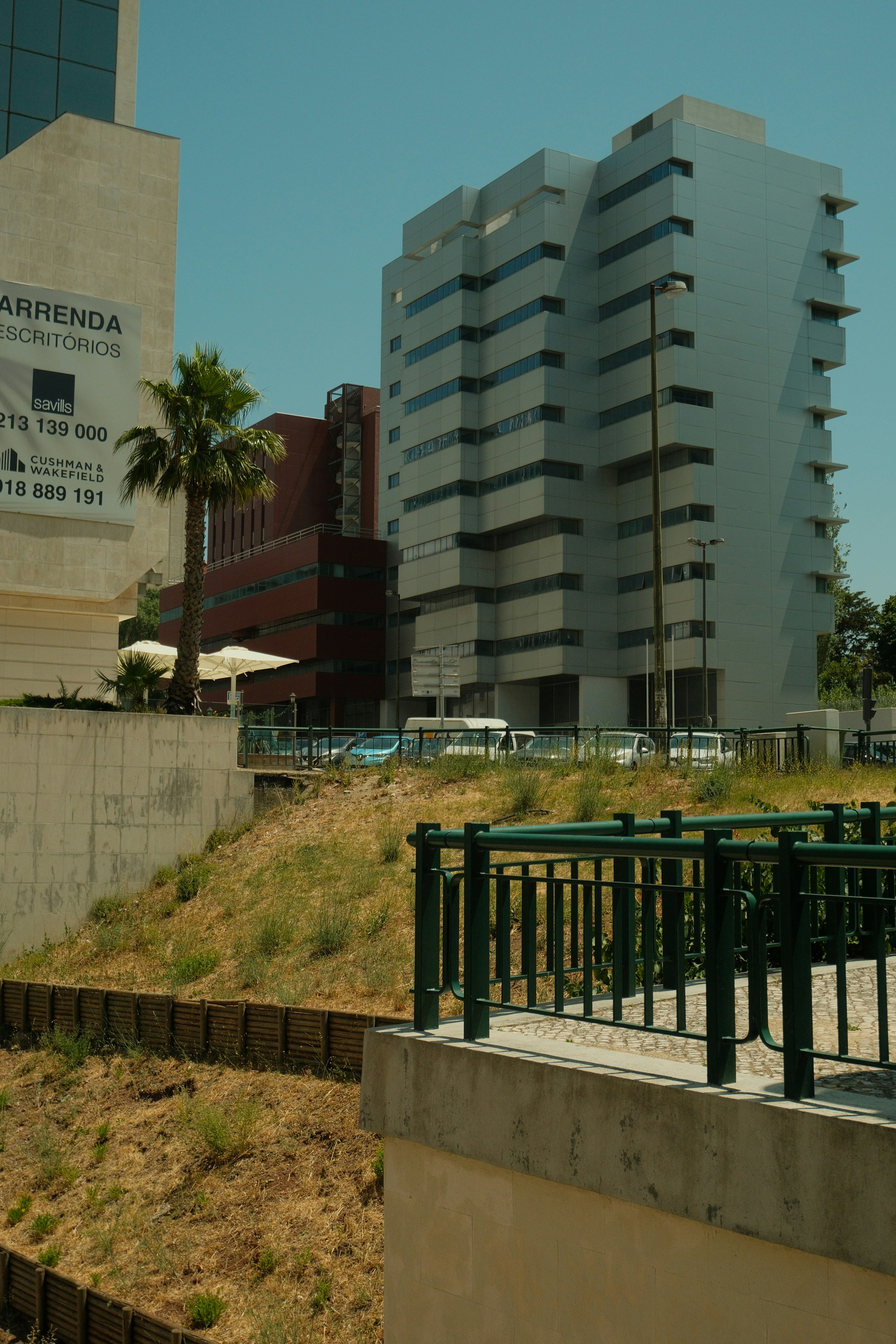 Urban Monoliths: A Quiet City Facade Between Sky and Street