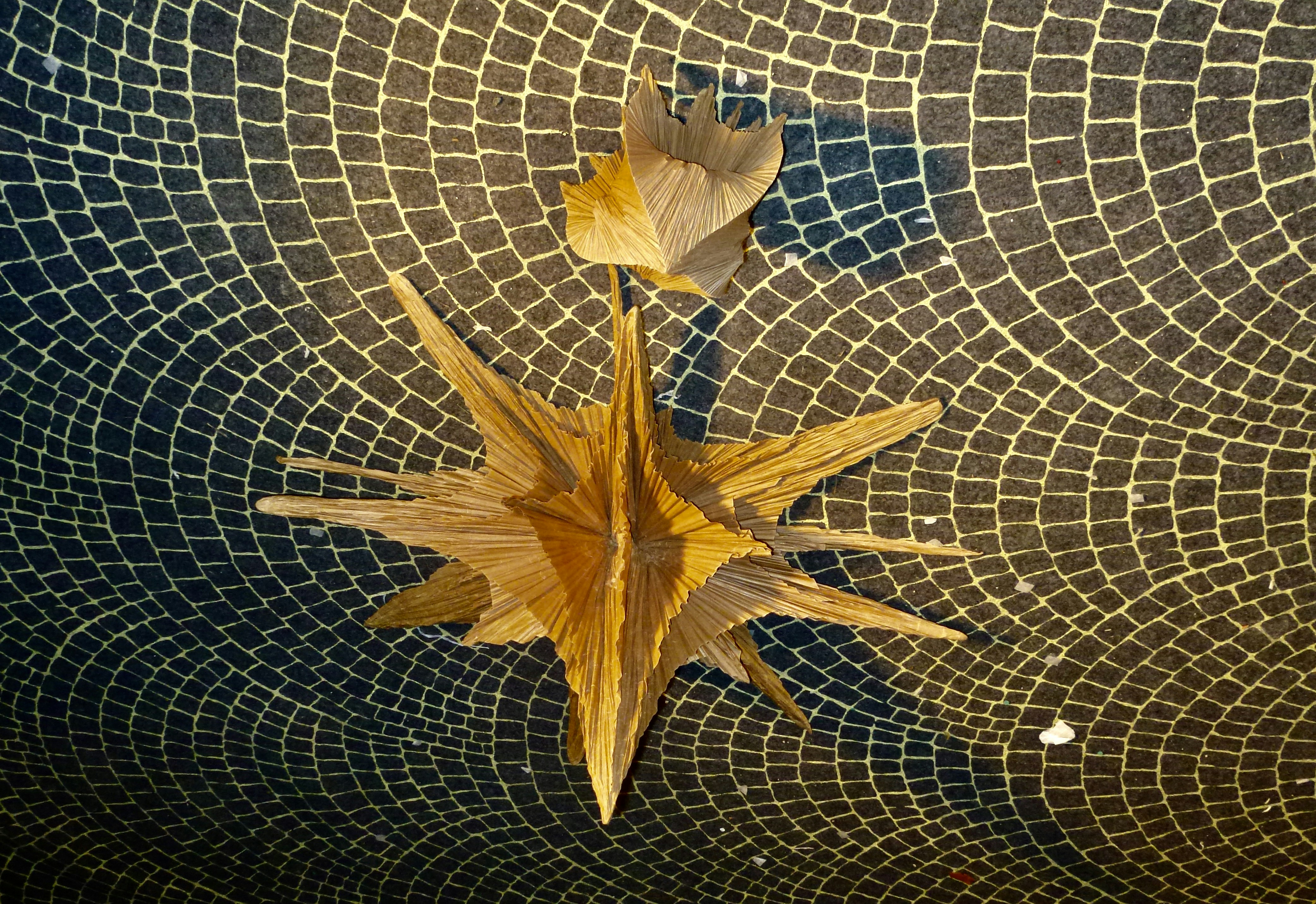 Golden Leaf Star on a Mosaic Ocean