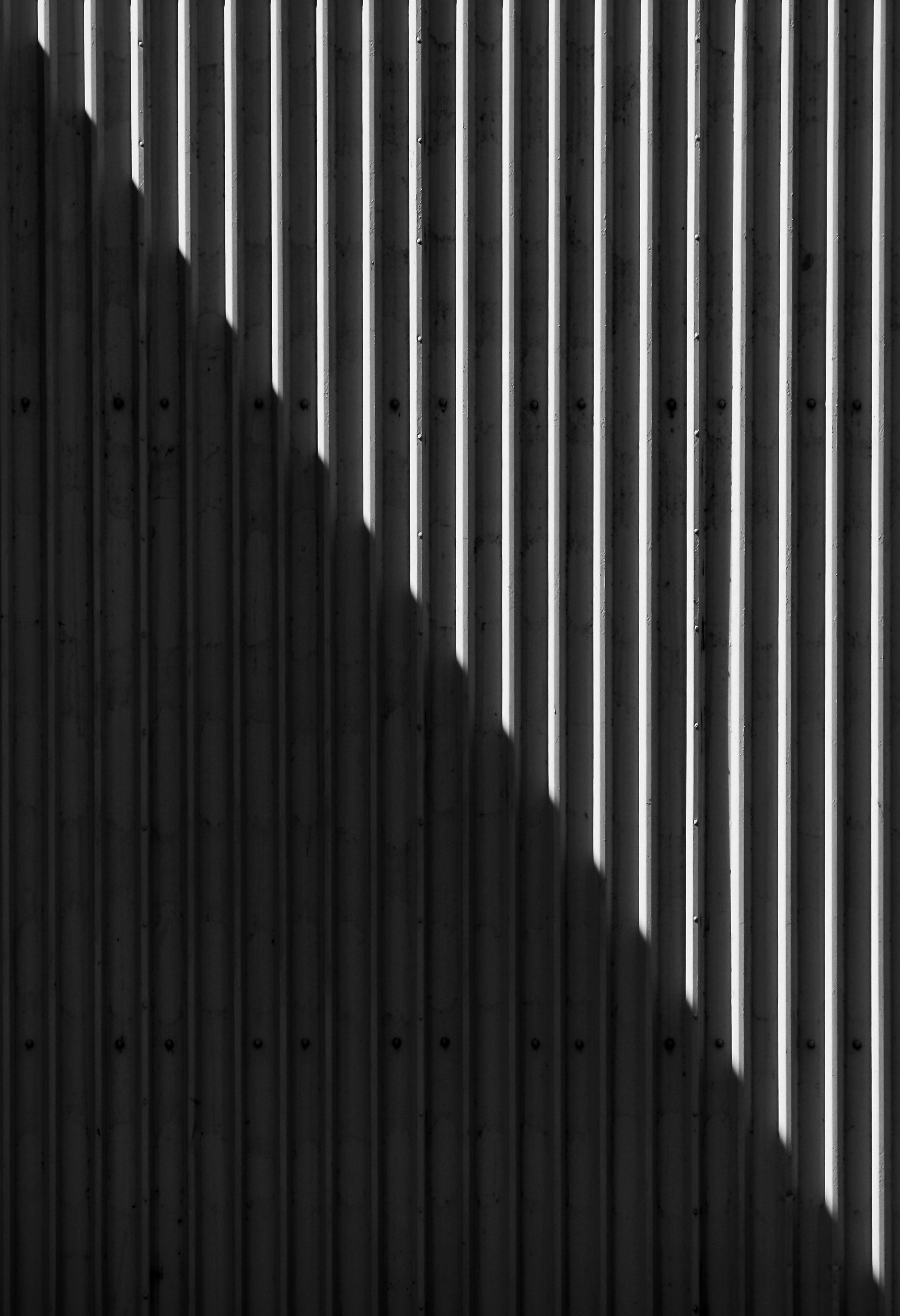 Diagonal Shadow over Vertical Stripes