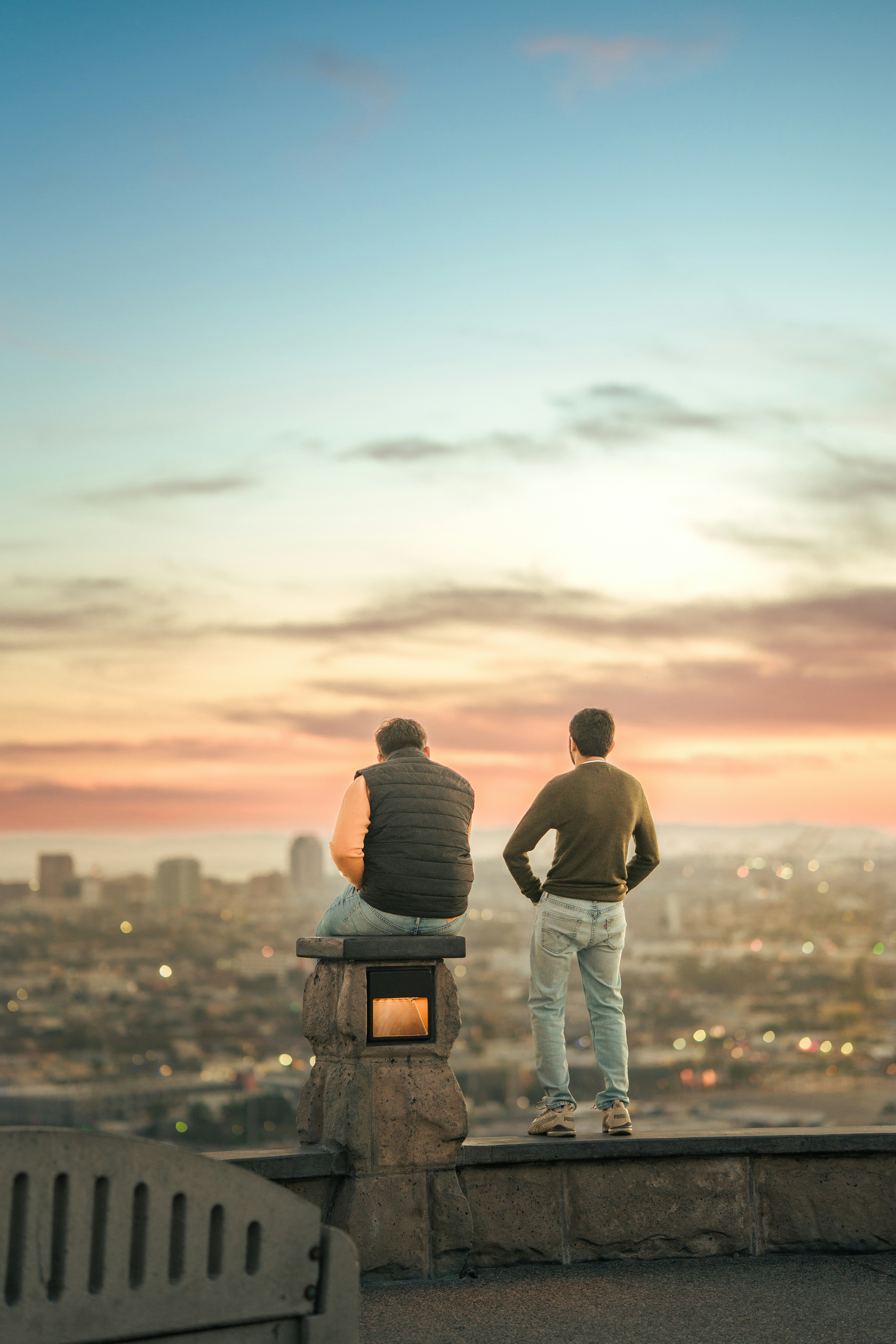 Two Shadows at Sunset: City Edge Conversation
