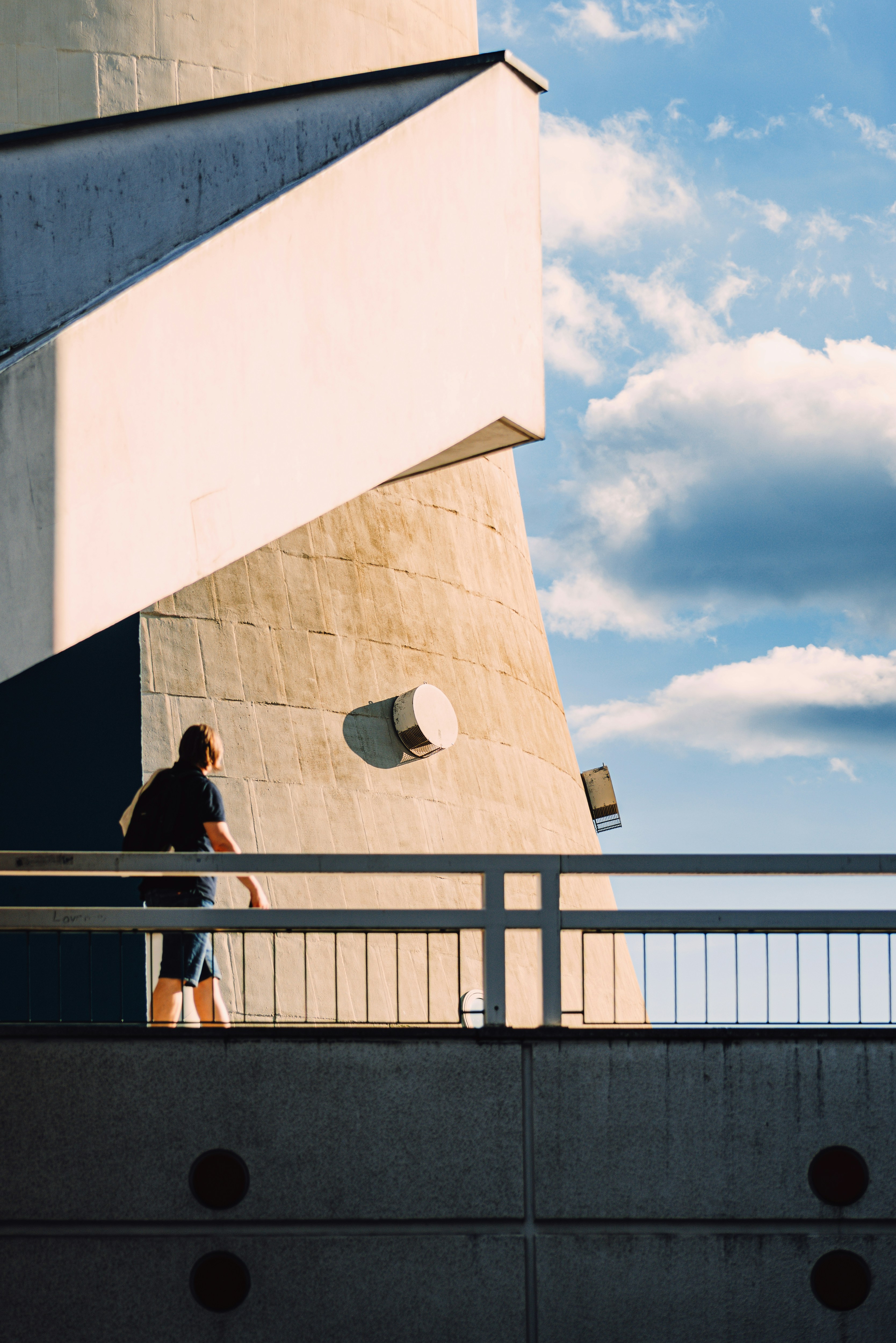 Rooftop Stroll Under Modern Angles