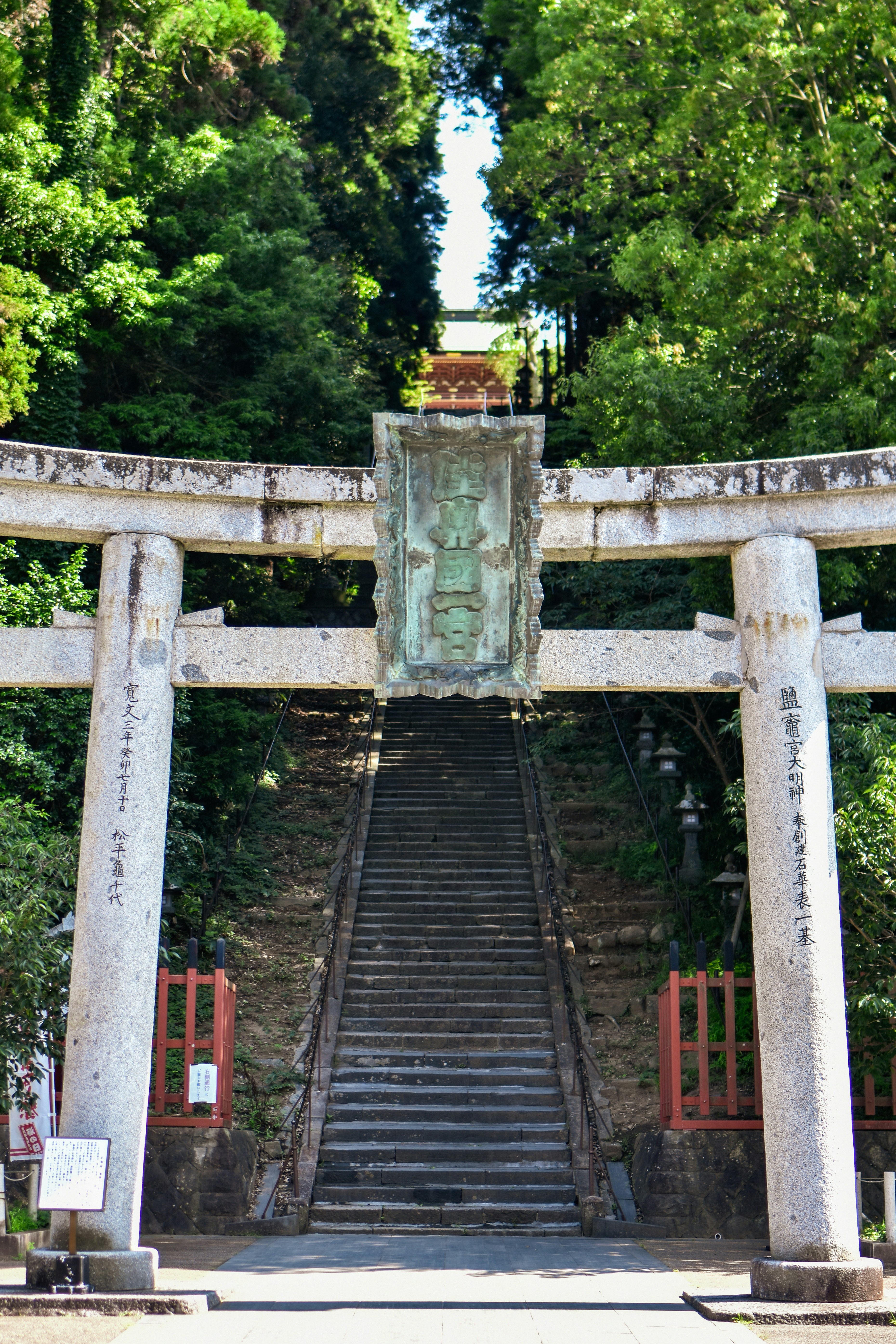 Torii Gate Framing the Long Ascent